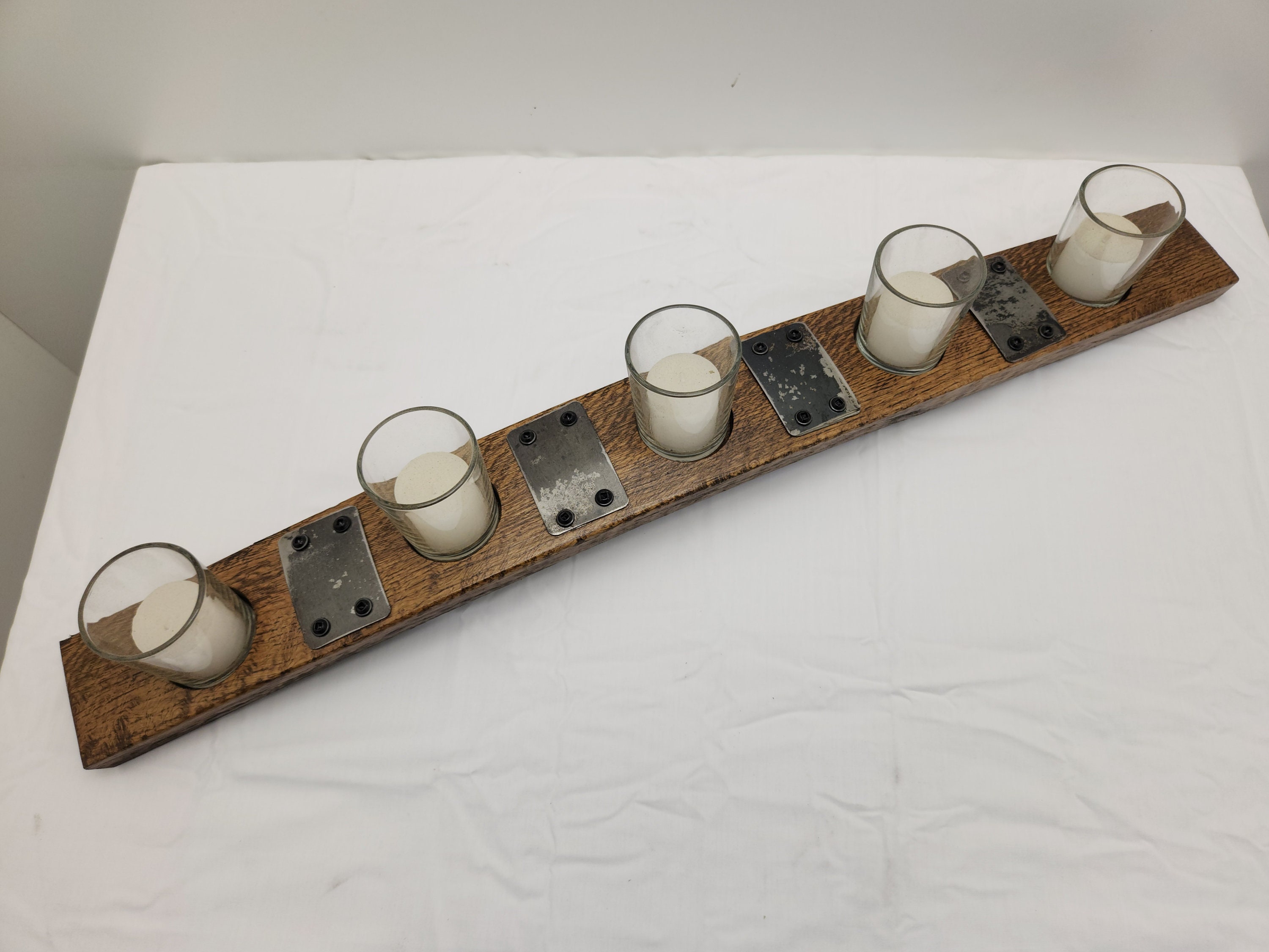 Whiskey Barrel Stave Candle Holder - Etsy