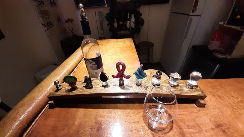 Whiskey Barrel Stave 9 Wine Bottle Stopper Display - Etsy
