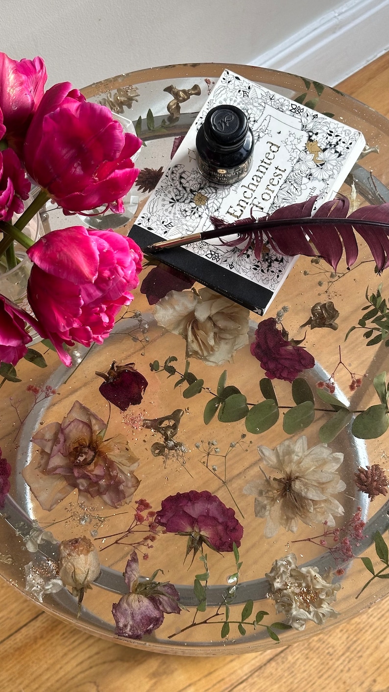 Flower Coffee Table | Floral Side Table | Preserved Flowers Table ...