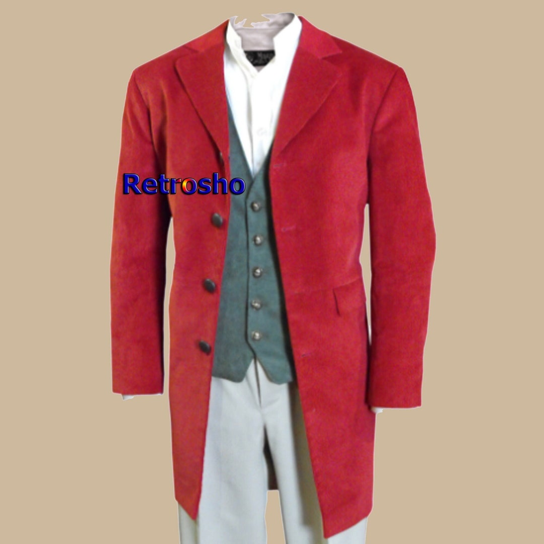 New Traditional 18th Century Mens Red Bilbo Frock Coat - Etsy