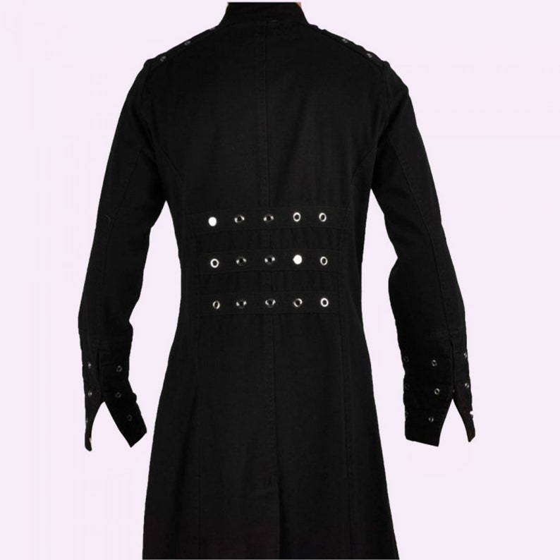 Men's Hellraiser Men Gothic Punk Industrial Vampire Goth Trench Coat ...