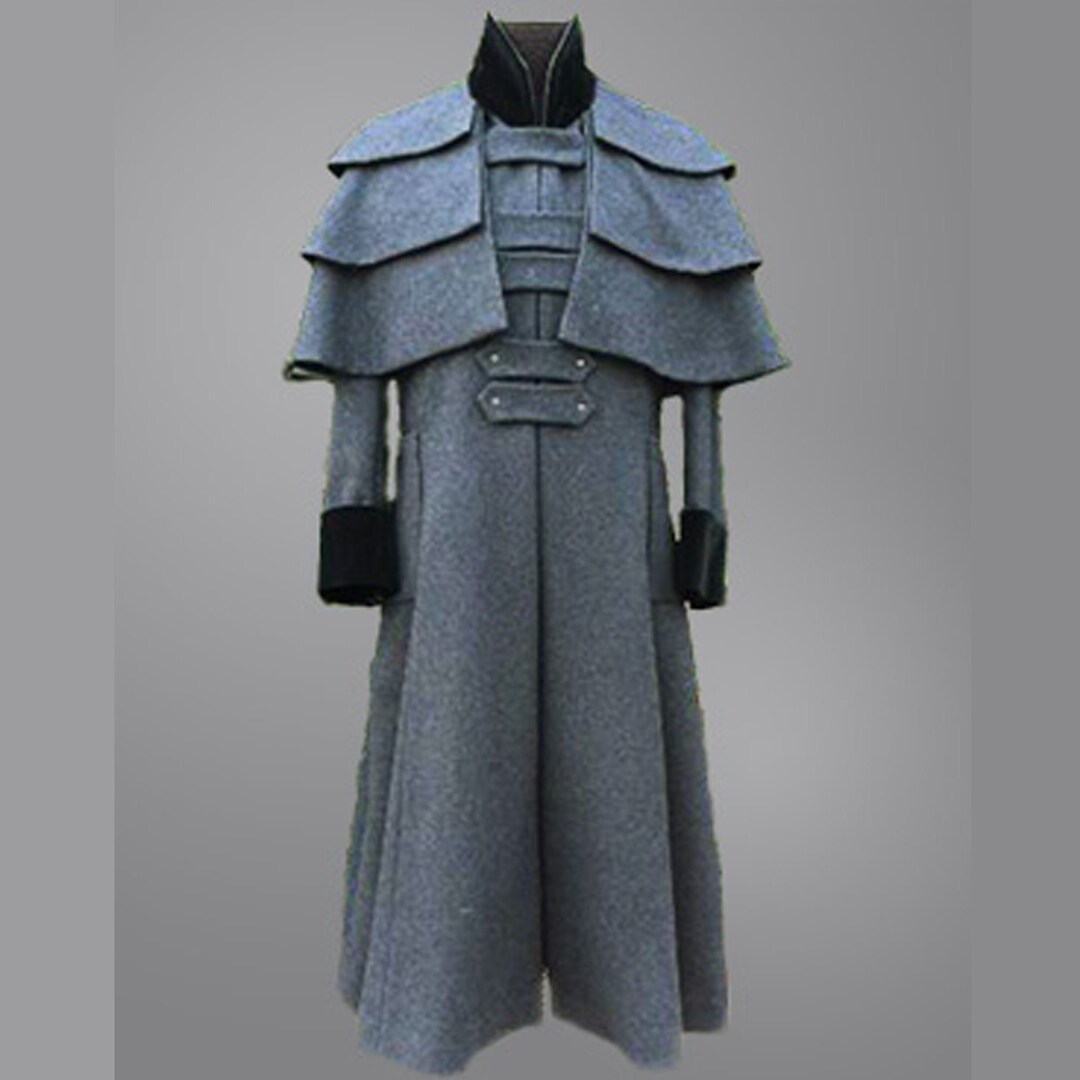 New Gray Coachman's 3 Layers Cape the Garrick Wool Long Coat - Etsy