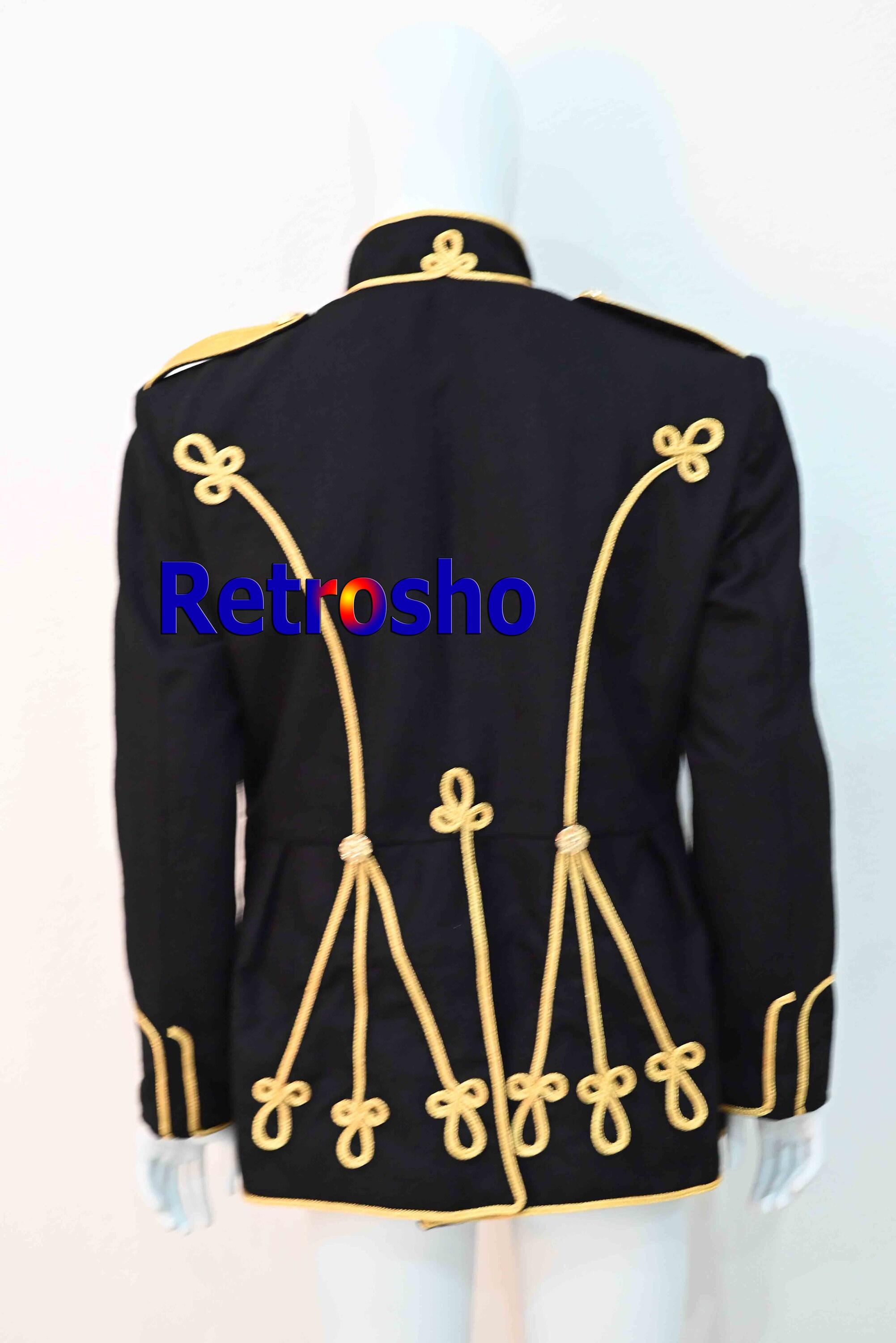 New Men's Black British Military Jacket Gold Braiding Coat - Etsy