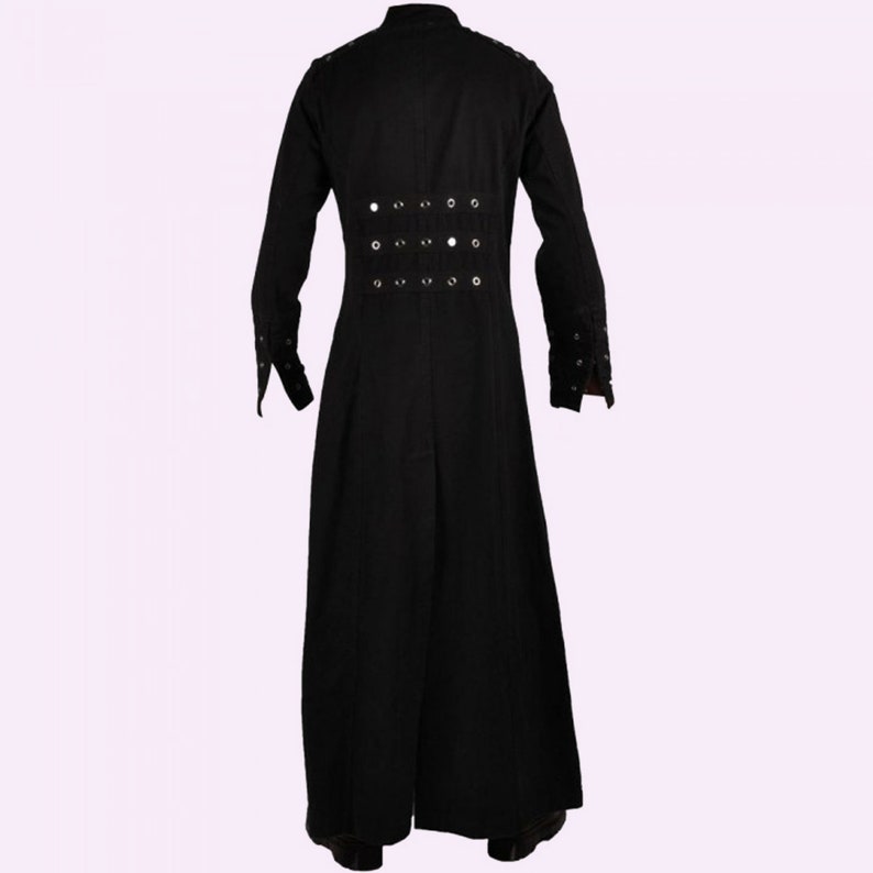 Men's Hellraiser Men Gothic Punk Industrial Vampire Goth Trench Coat ...