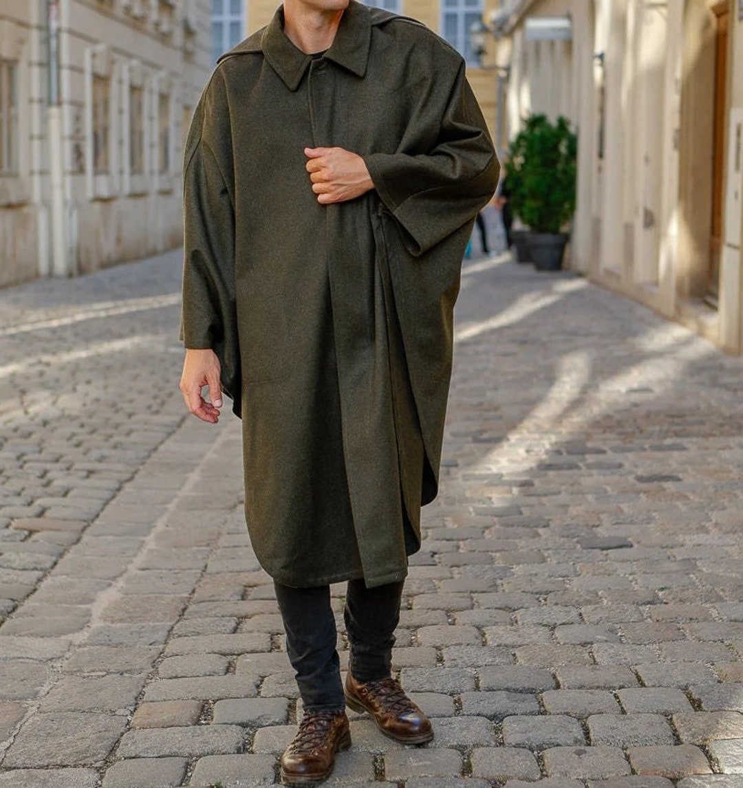 New Mens Men's Green Cape Coat, Men's Inverness Coat - Etsy