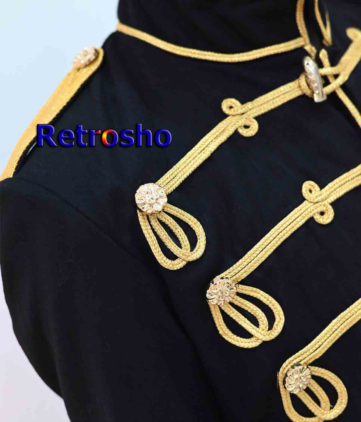 New Men's Black British Military Jacket Gold Braiding Coat - Etsy