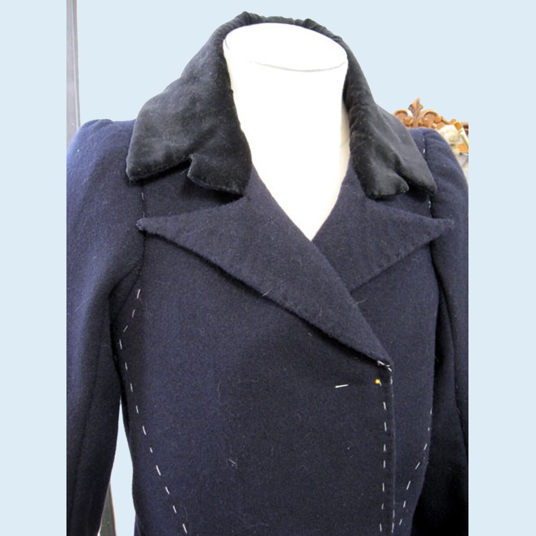 New Black Victorian Costume Regency Tailback /black Wool Coat - Etsy
