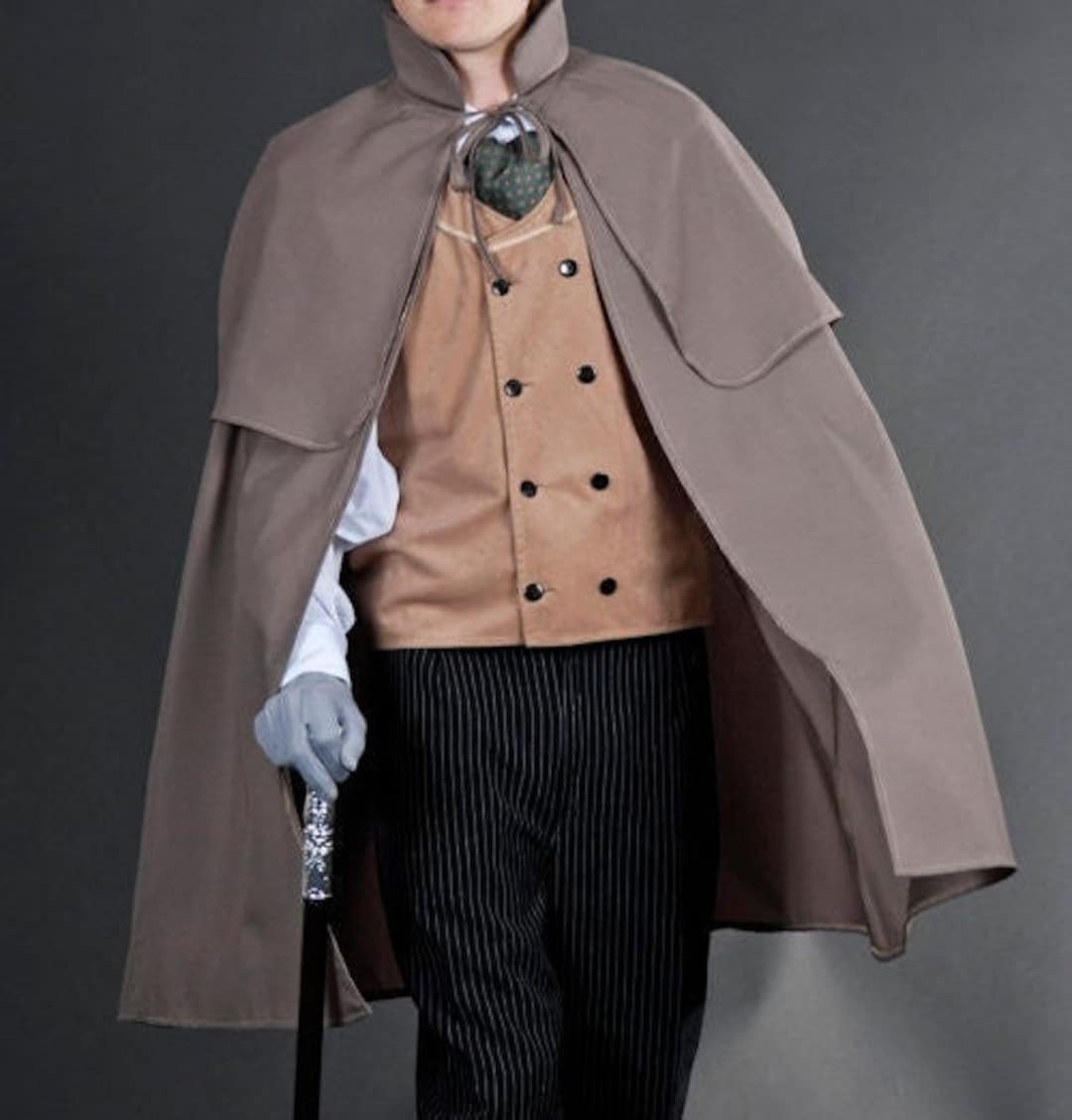 Grey Victorian Gentlemans Cape Coat - Etsy