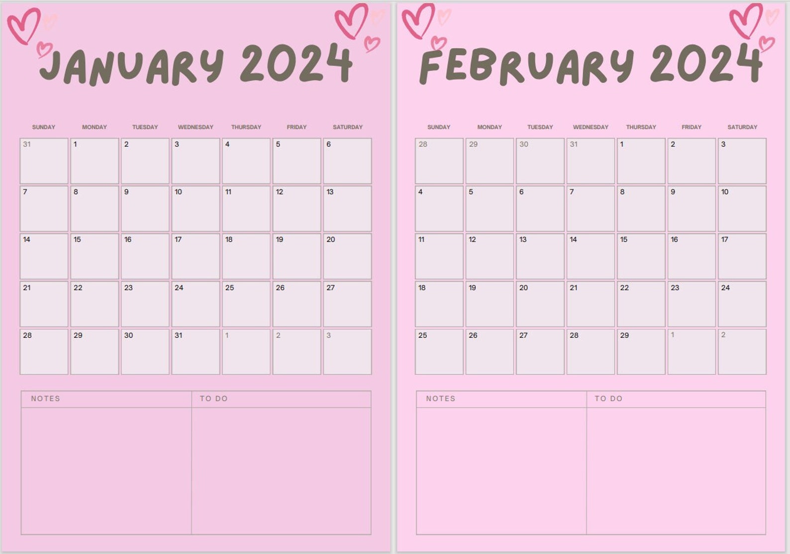 Digital Calender 2024 Get in Your IT Girl Era 2024 - Etsy