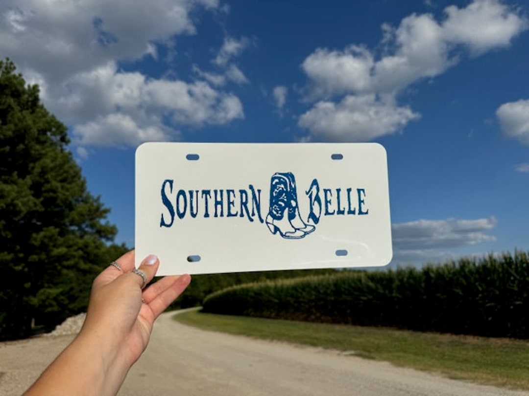 Southern Belle License Plate With Cowboy Boots - Etsy