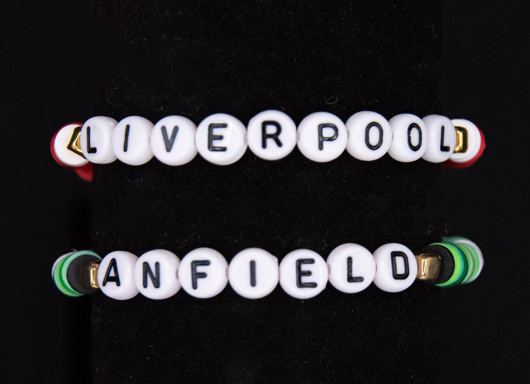 Bead Bracelet Wear Your Team Colours Liverpool With liverpool Lettering ...
