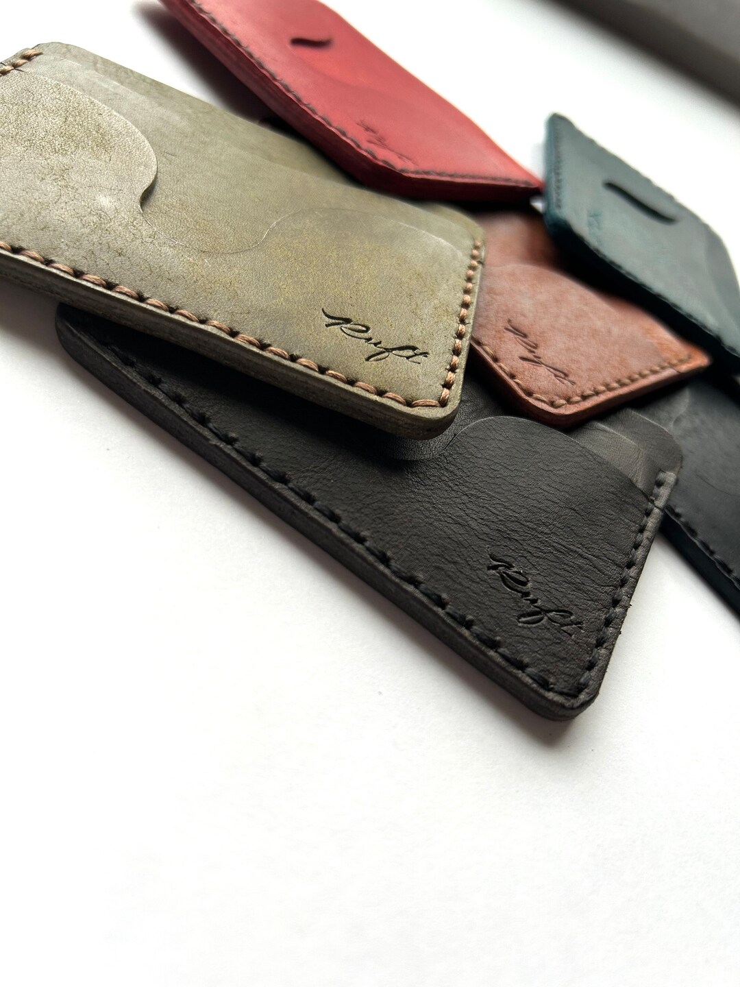 Personalized Leather Credit Card Case, Handmade Leather Card Holder ...
