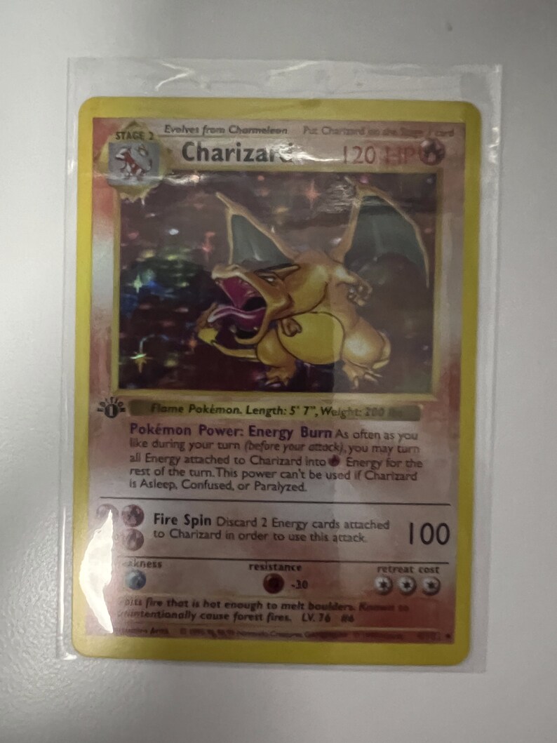 Charizard 4 Base Set 1st Edition Custom Premium Exact Replica Proxy ...