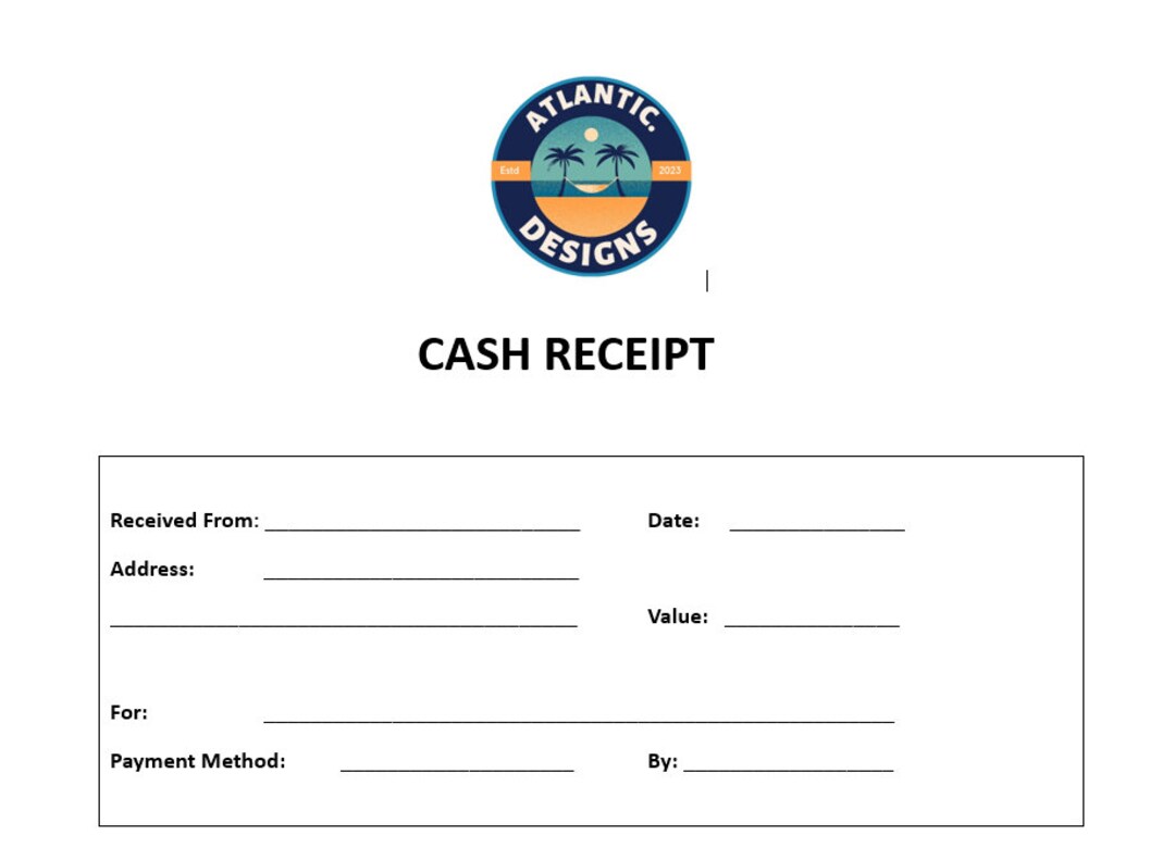 Cash Receipt Template Letter | Editable | Instant Download | Microsoft ...