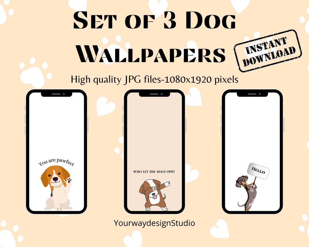 Funny and Cute Dog Wallpapers Instant Download IOS and Android - Etsy