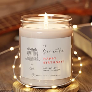 Personalized Birthday Candle, Birthday Gift for Her, Birthday Gift With ...