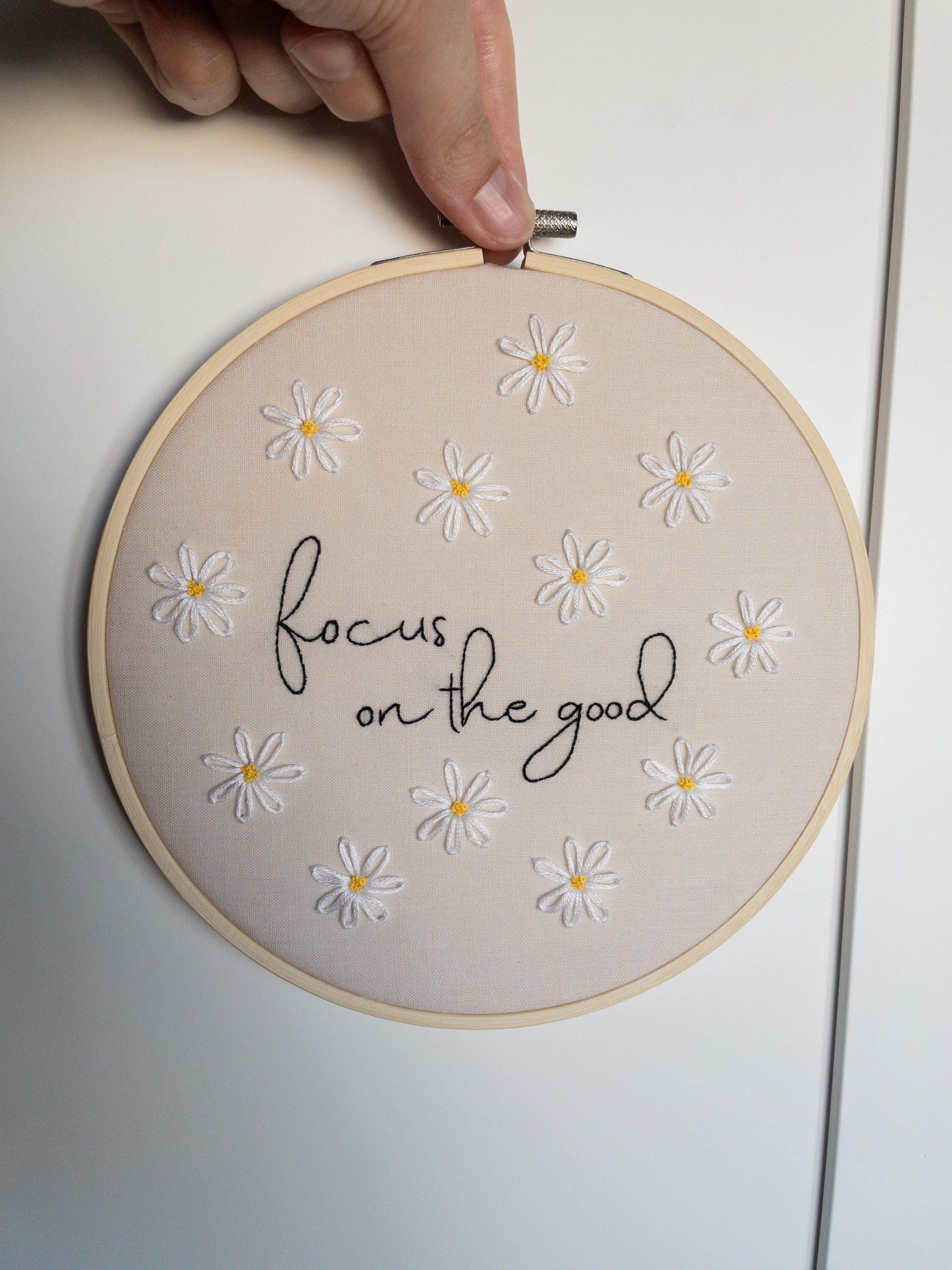 Finished Embroidery Hoop, Daisy Flowers With Phrase - Etsy
