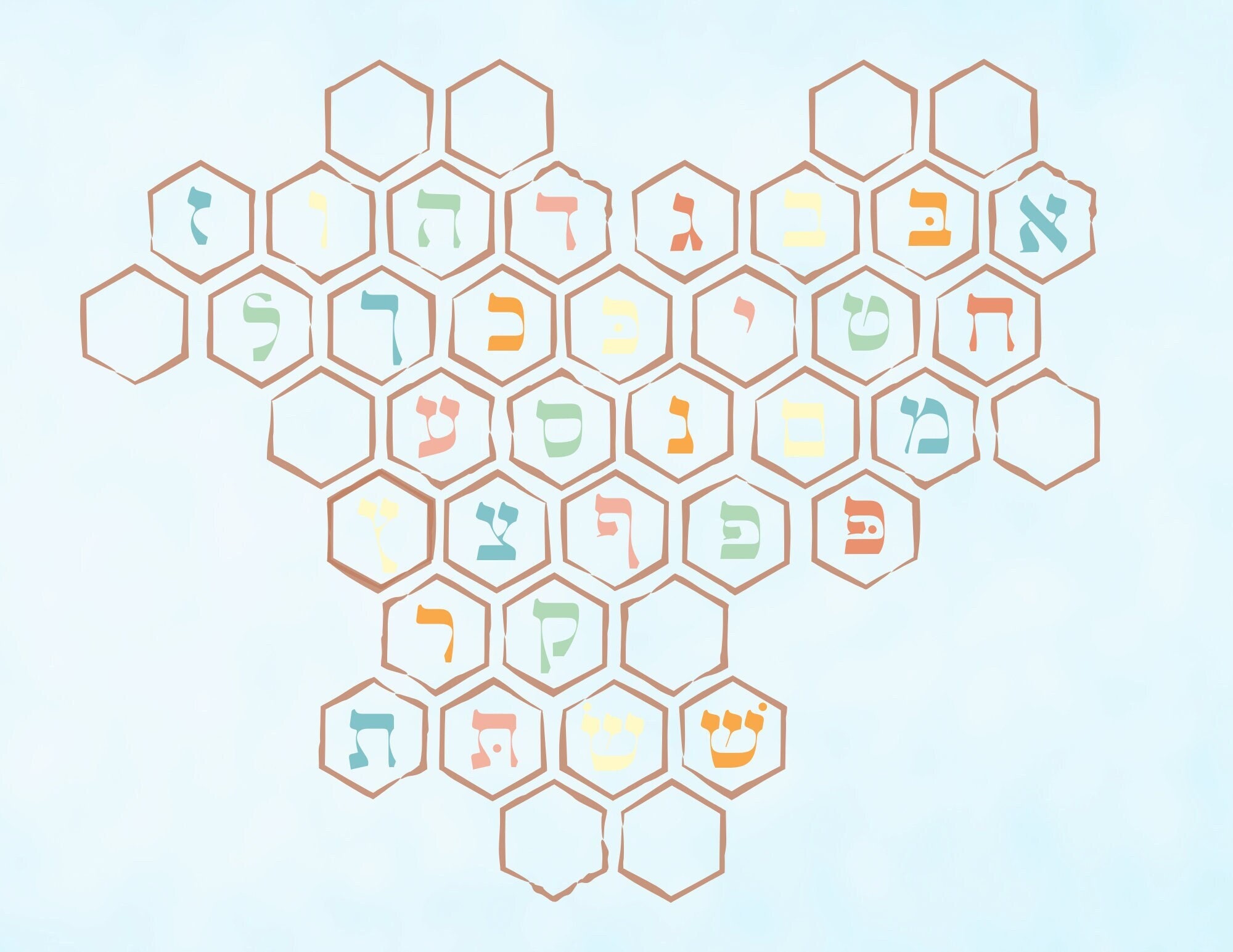 Honeycomb Aleph Beis Chart - Etsy