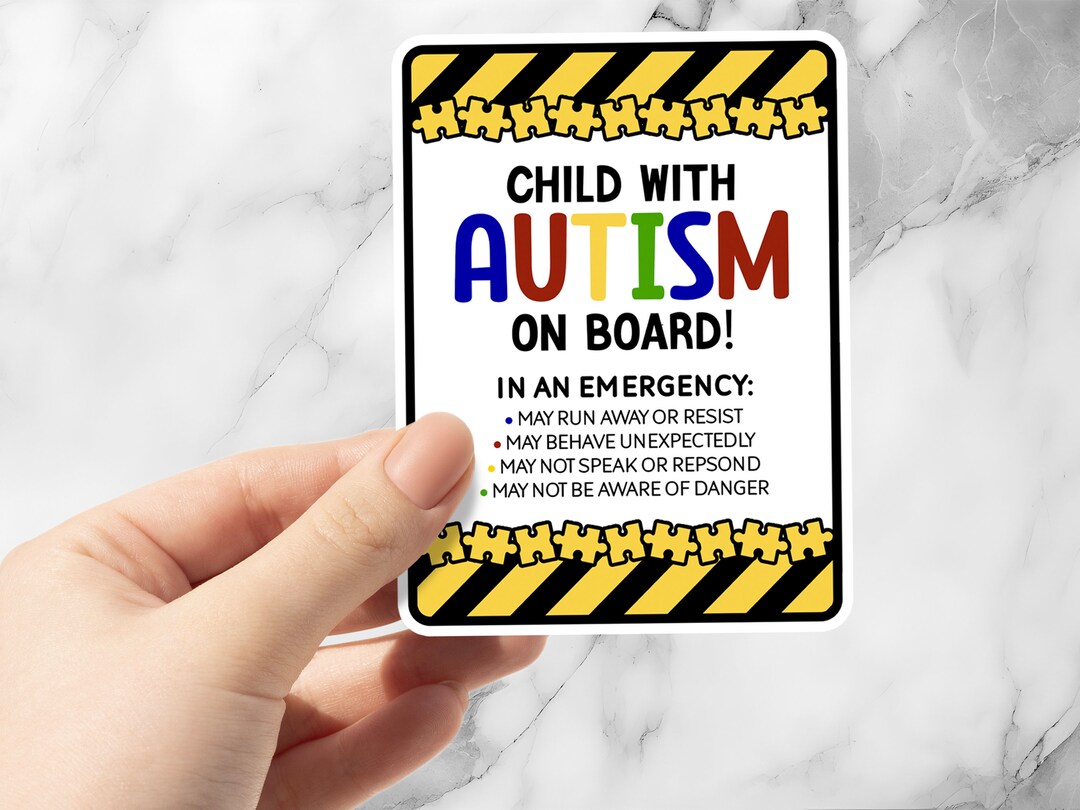 Autism Child on Board Car Decal Autism Awareness Special - Etsy