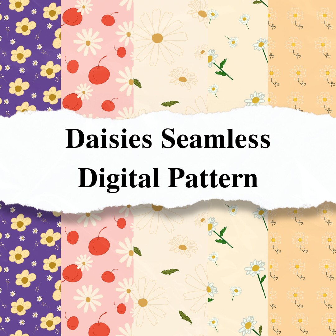Daisy Painting Seamless Digital Pattern - Etsy