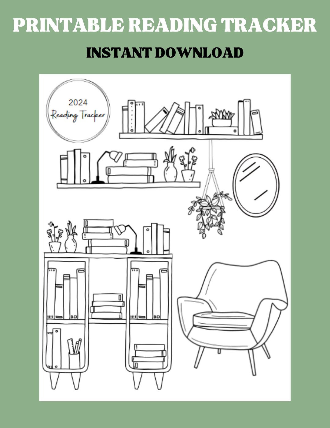 2024 Printable Reading Tracker - Etsy