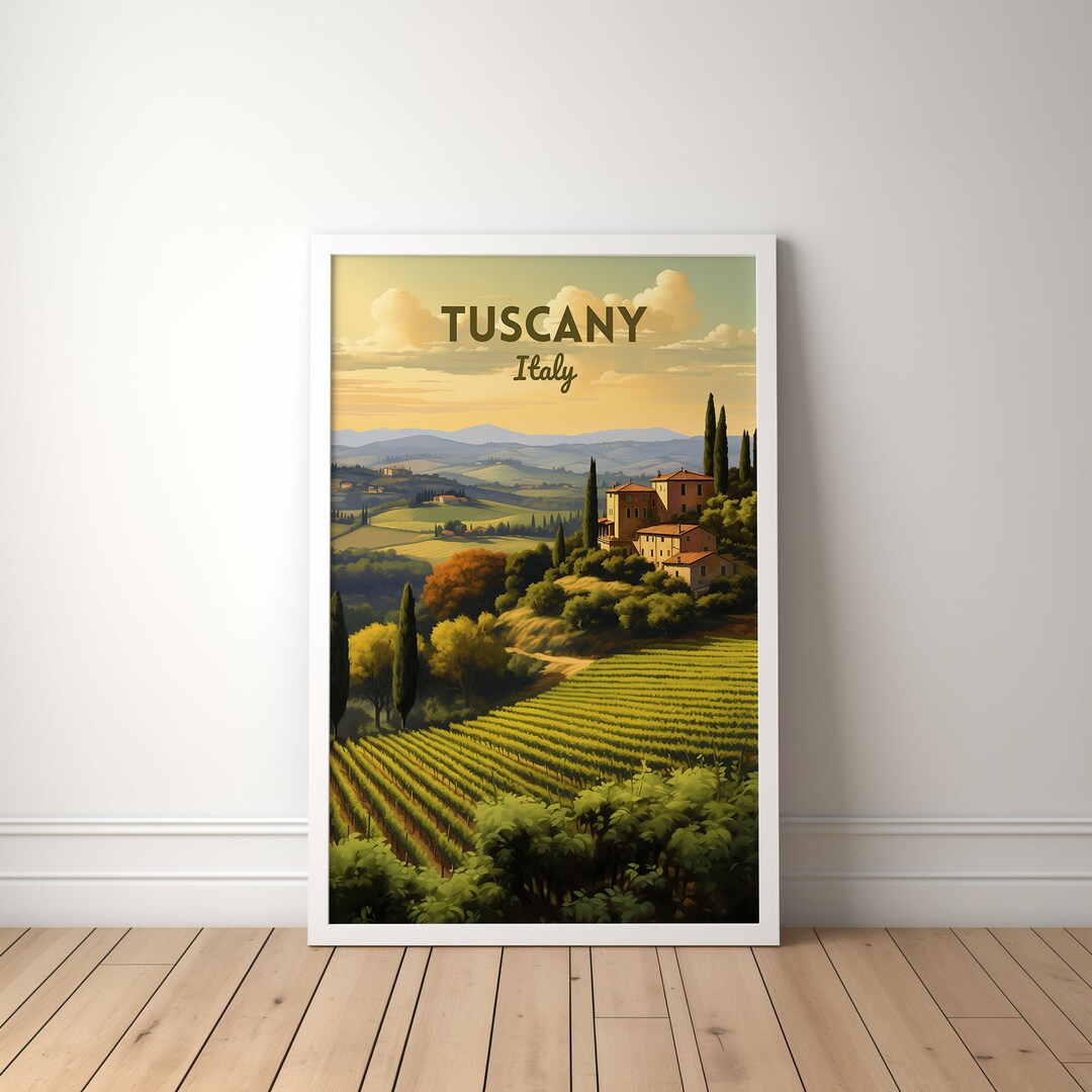 Tuscany Travel Poster, Tuscany Poster, Tuscany Travel Wall Art, Tuscany ...