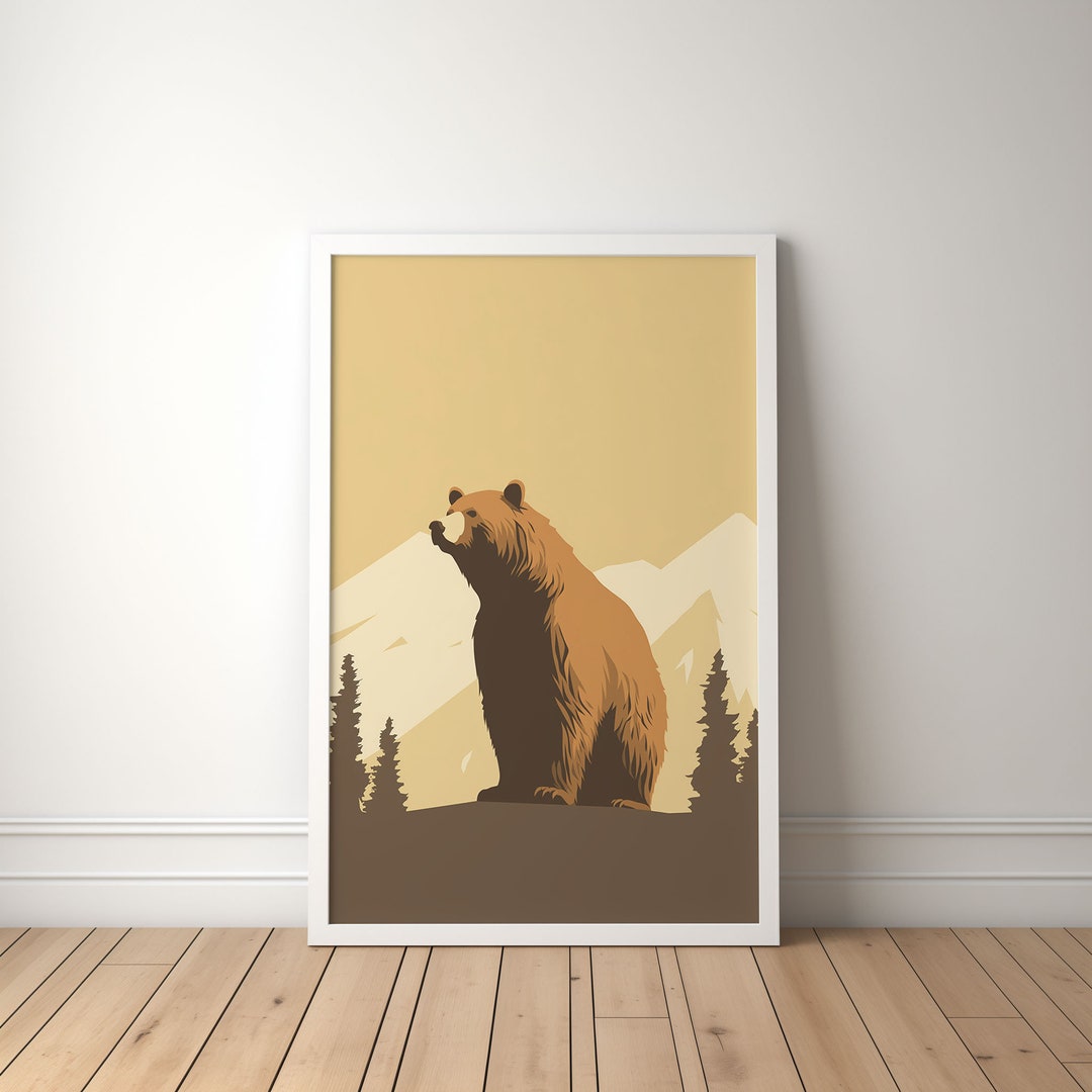 Grizzly Bear Poster, Grizzly Bear Print, Grizzly Bear Wall Art ...