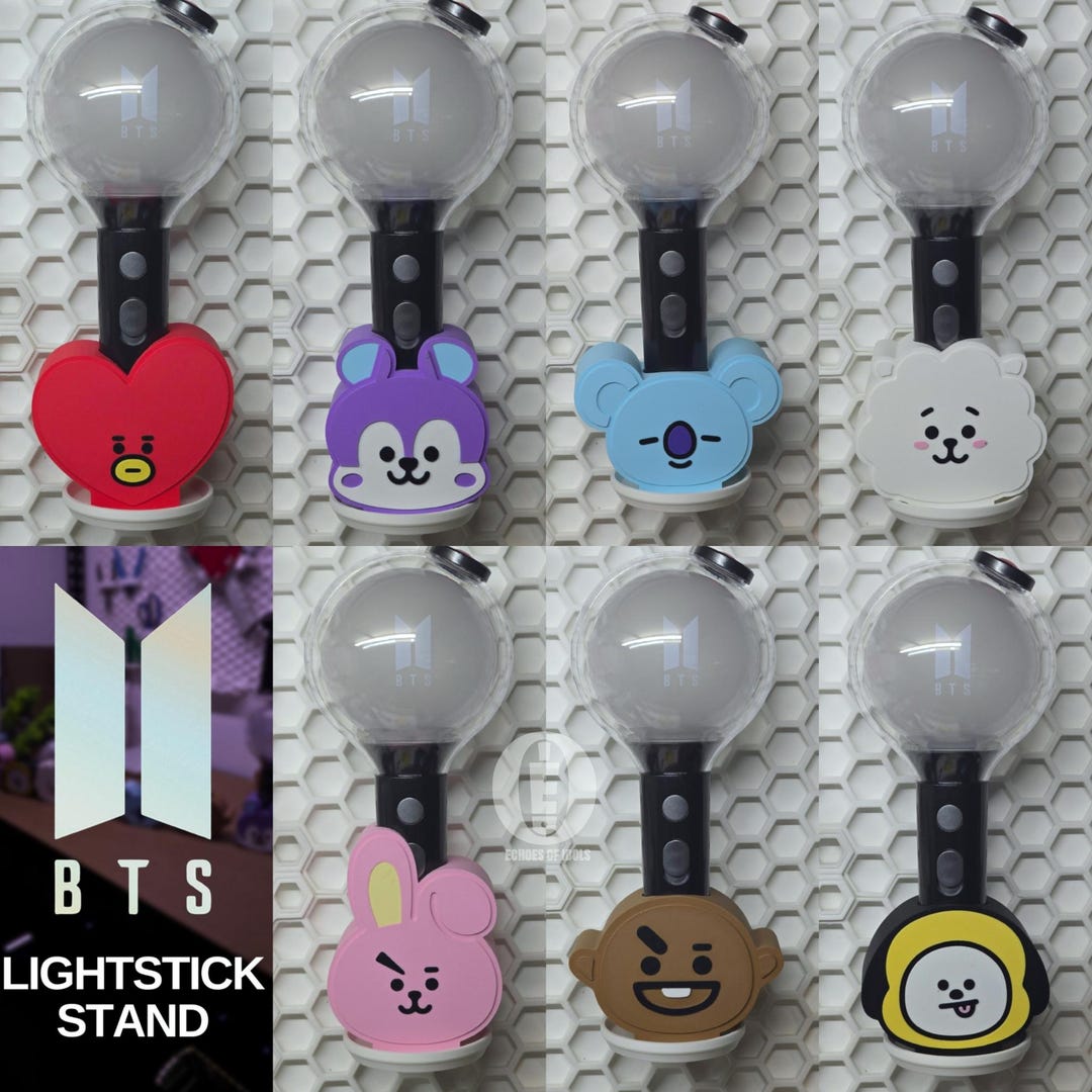 BTS BT21 Army Lightstick Stand Holder Ver. SE Cooky Shooky Tata Chimmy ...