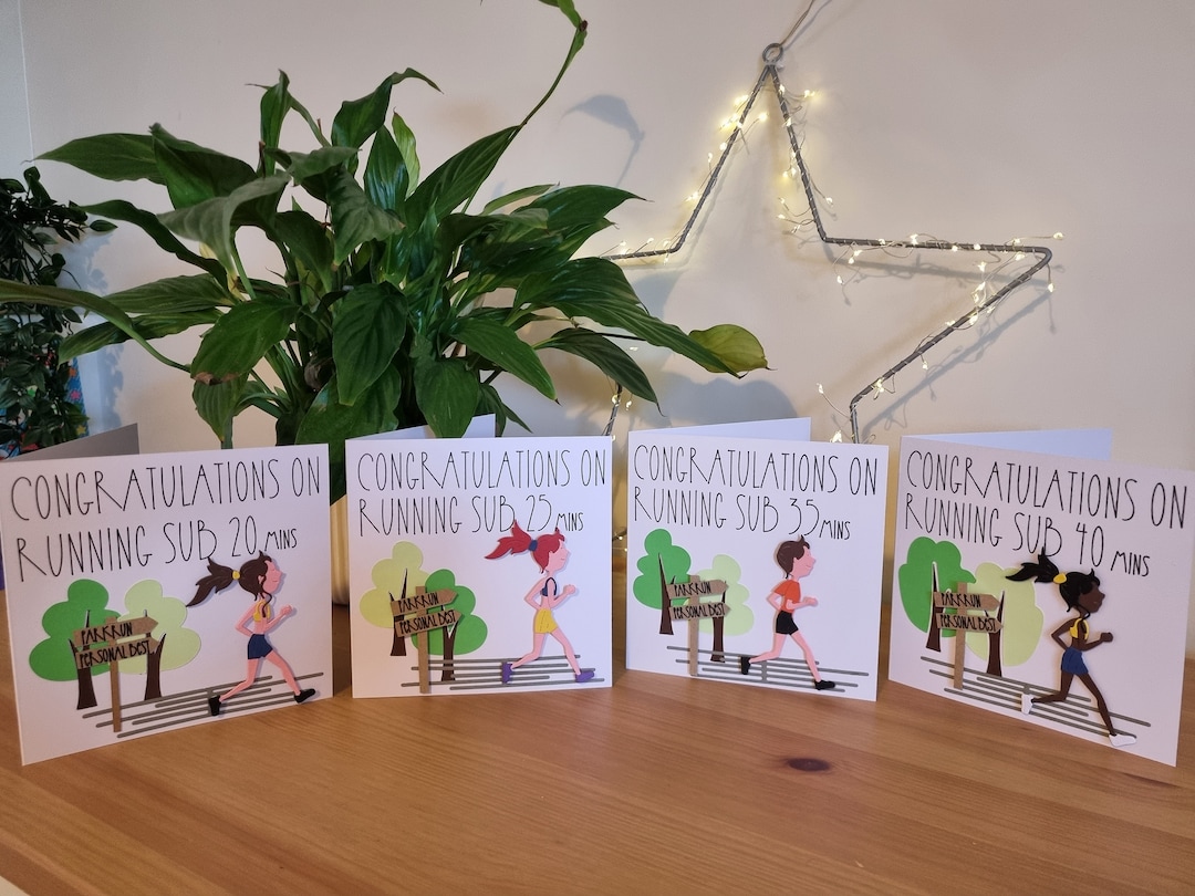 Parkrun PB - Hand Made Card - Etsy