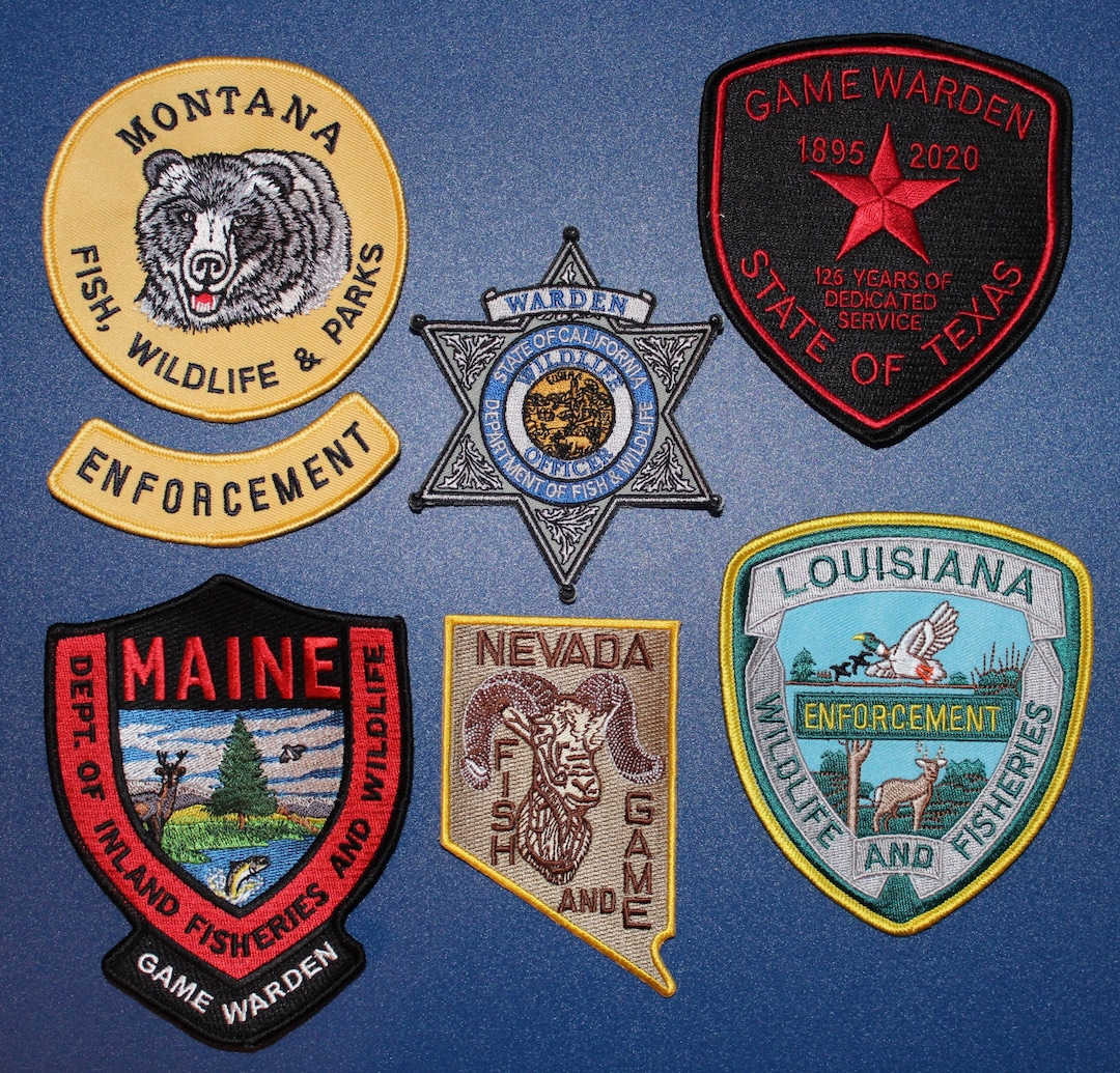 Game Warden Fish and Wildlife Embroidered Patches 6 Pk - Etsy