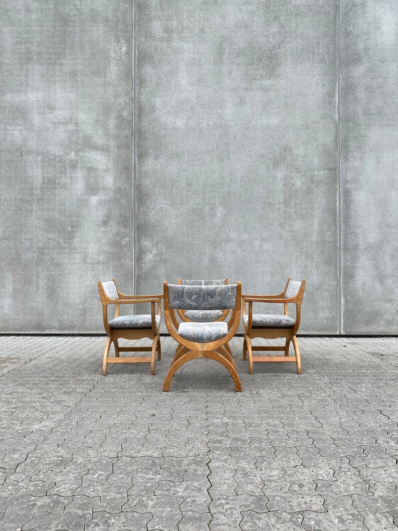 Mid Century Vintage Brutalist Armchairs (4) Designed by Henning ...