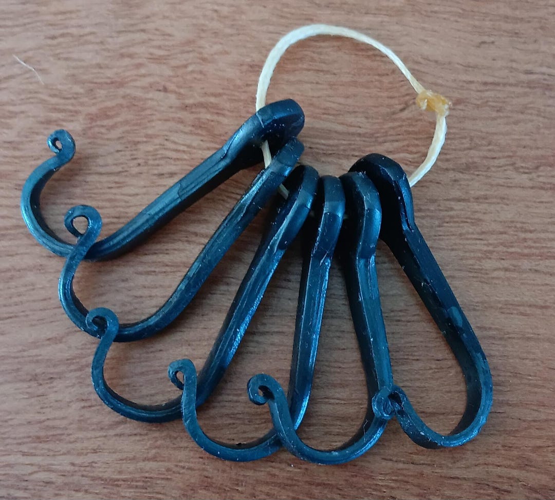 Set of 6 Small Hand Forged Hooks. Made in USA - Etsy