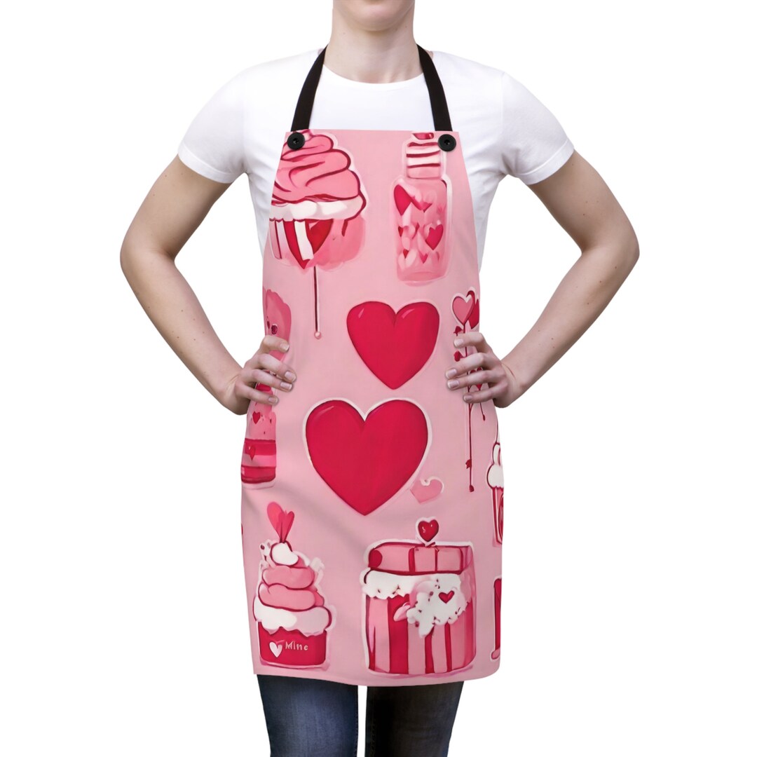 Girly Valentine's Day Pink Heart Apron - Etsy