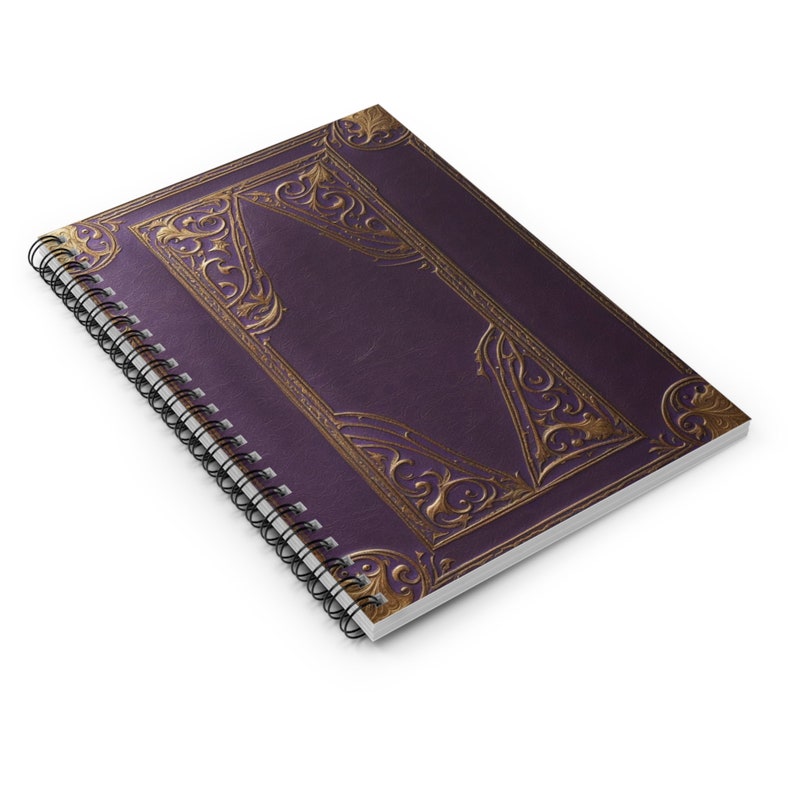 Spiral Notebook: Medieval - Purple/gold, Ruled Line, "leather Binding ...