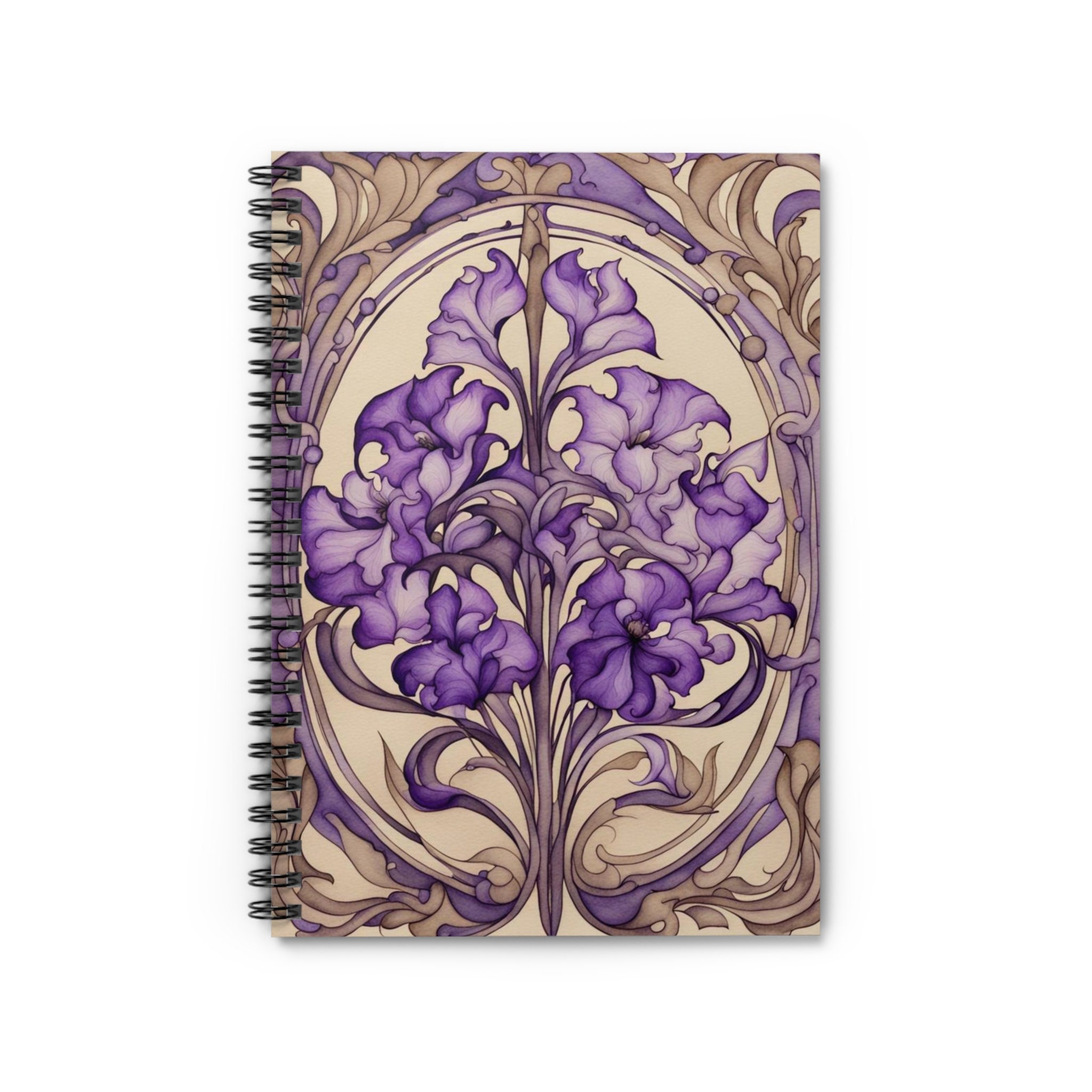 Spiral Notebook: Floral - Purple, Ruled Line, "ornament"-collection - Etsy