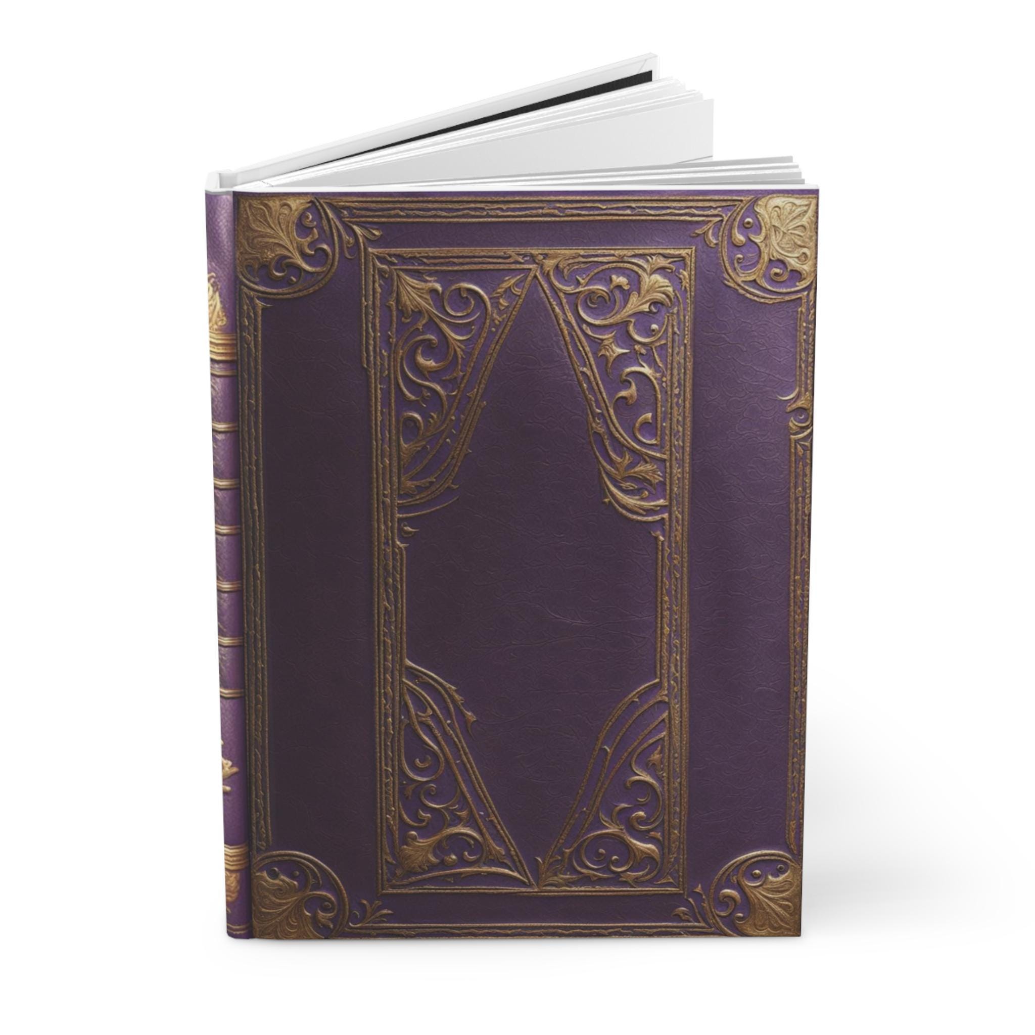 Hardcover Journal: Medieval - Purple/gold, Ruled Line, "leather Binding ...