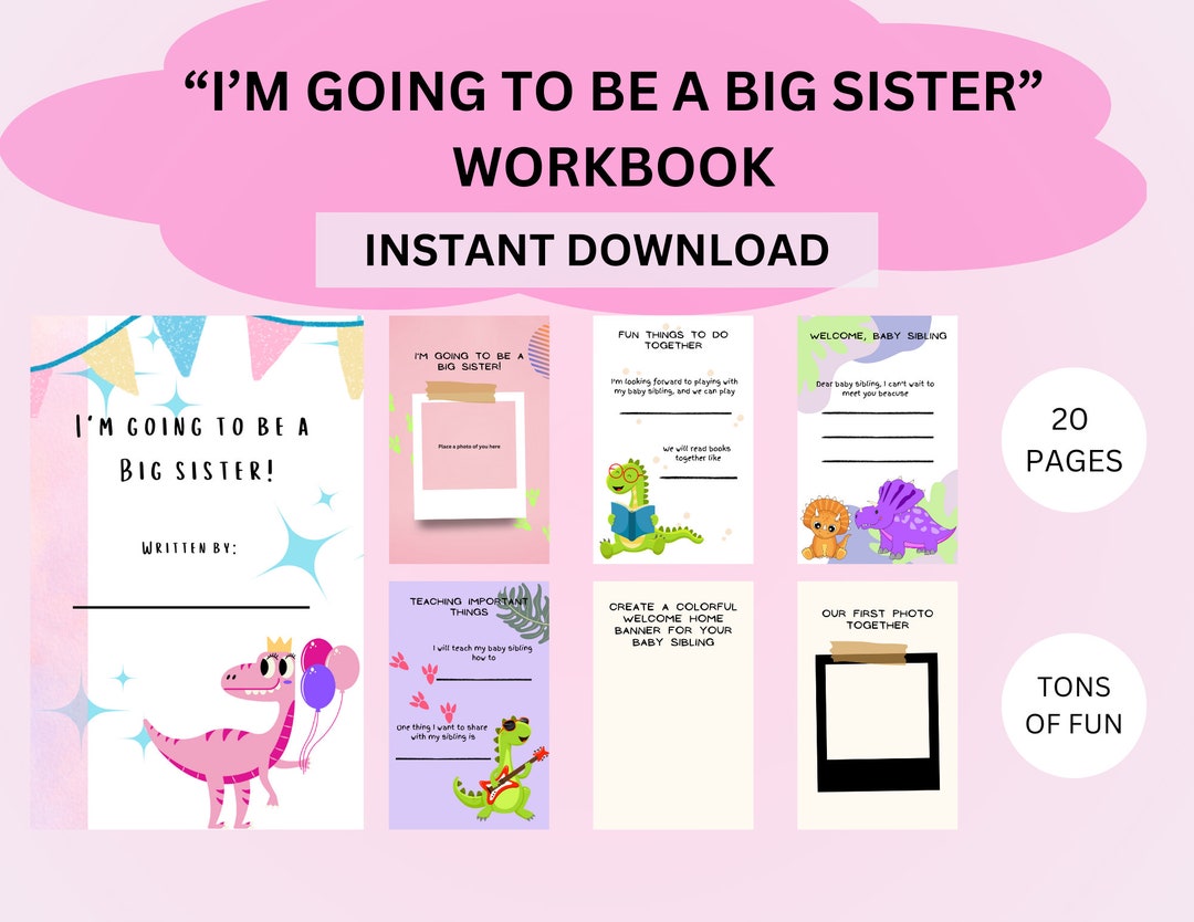 I'm Going to Be a Big Sister Workbook - Etsy