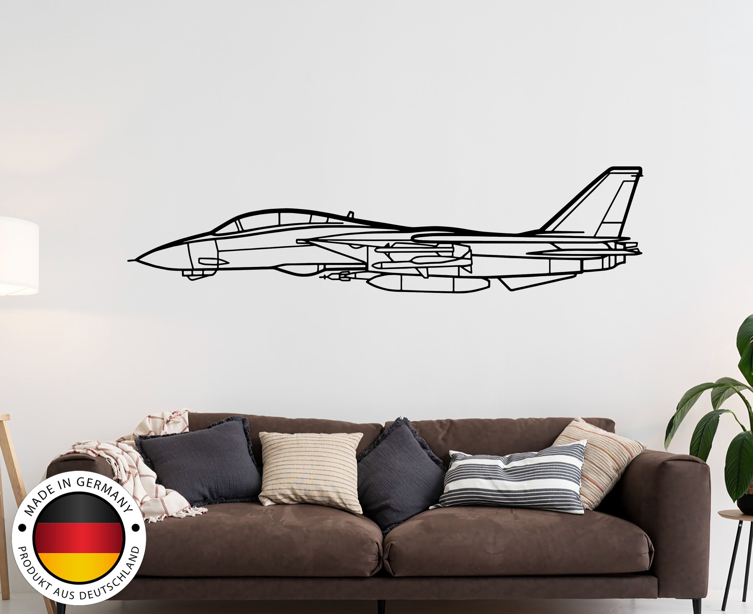 F-14 Tomcat Plane Silhouette Metal Wall Art, Airplane Metal Decor ...