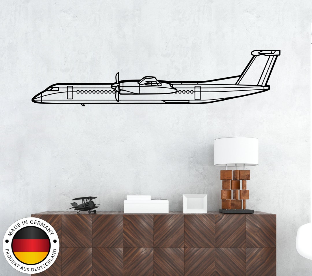 Dash 8 Q400 Plane Silhouette Metal Wall Art, Airplane Metal Decor ...