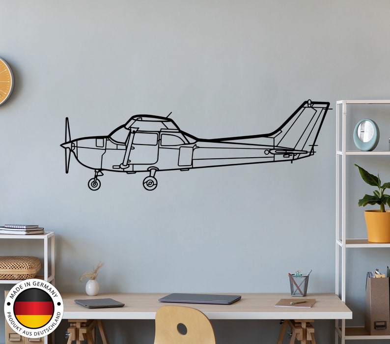Skyhawk 172 Plane Silhouette Metal Wall Art, Airplane Metal Decor ...