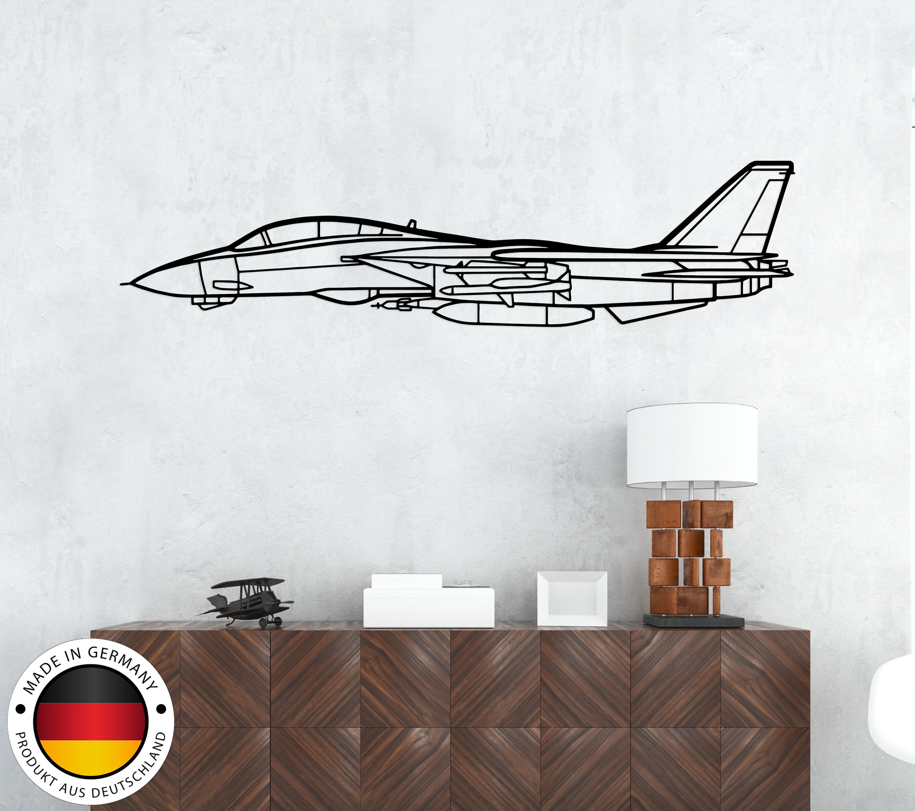 F-14 Tomcat Plane Silhouette Metal Wall Art, Airplane Metal Decor ...