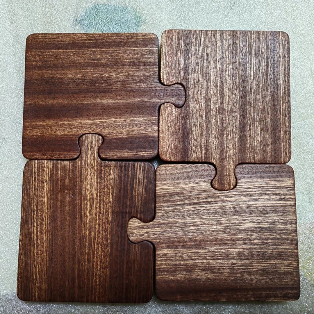 Puzzle Style Wooden Coaster - Etsy