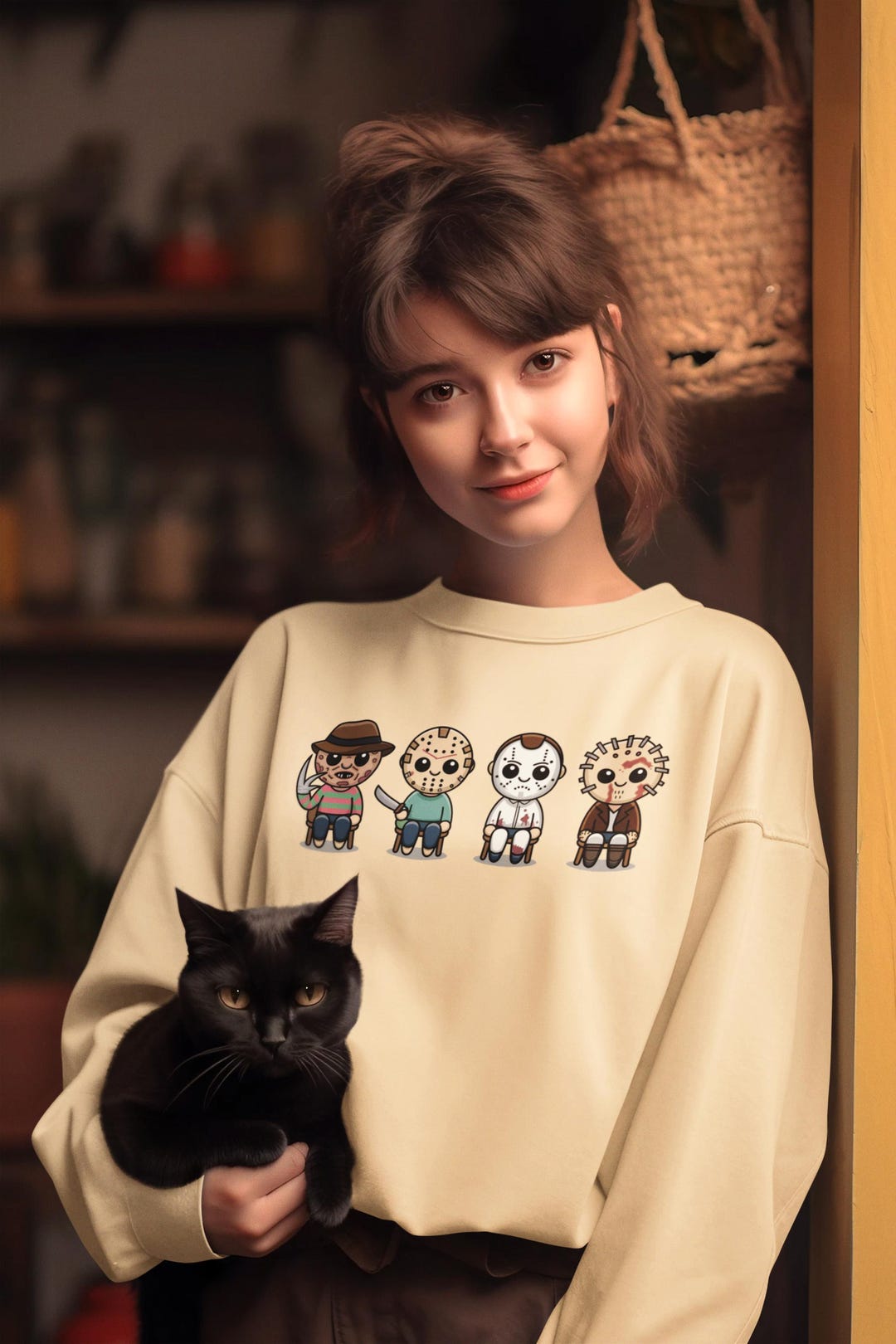 Horror Movie Villains Crewneck Sweatshirt, Halloween Sweater, Scary ...