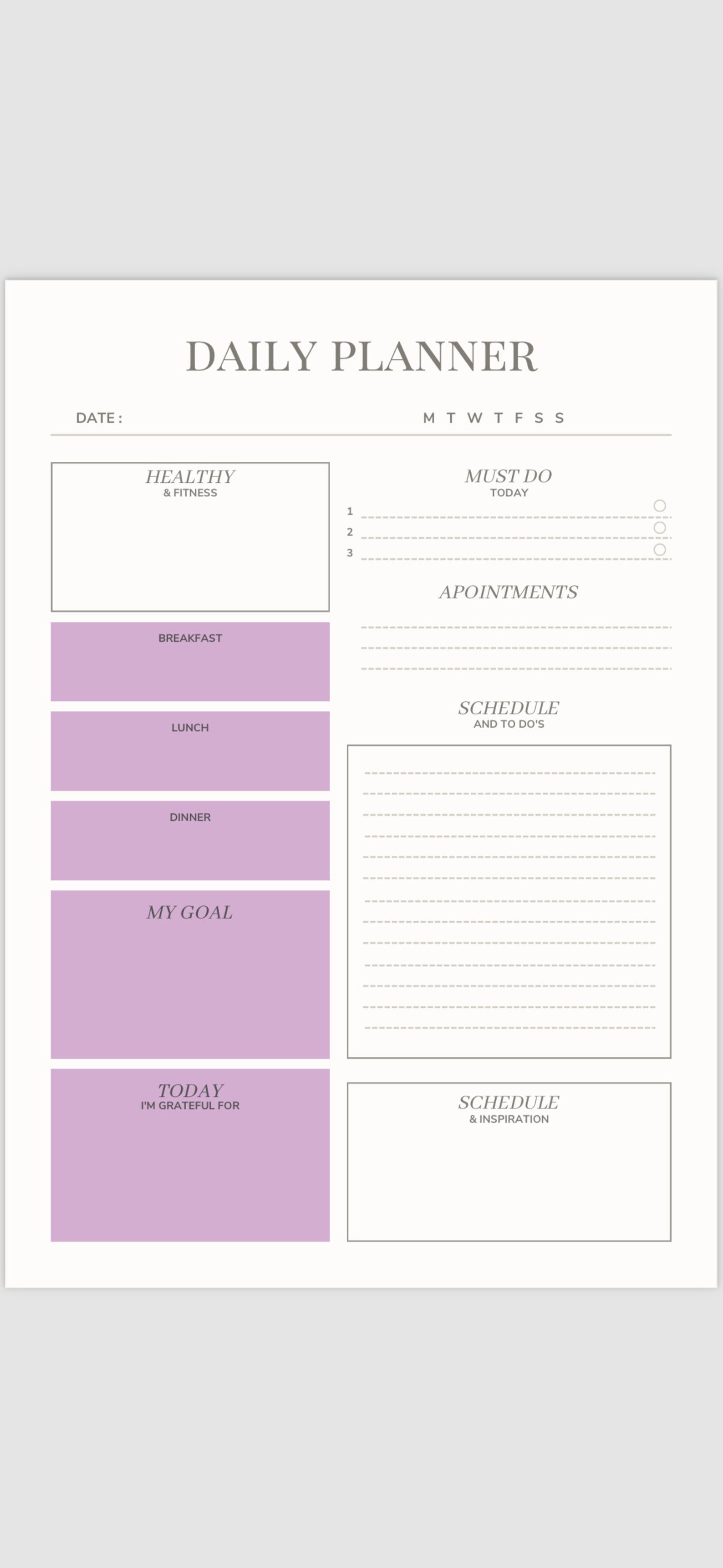 Digital Planner Daily Planner Page Made to Order - Etsy