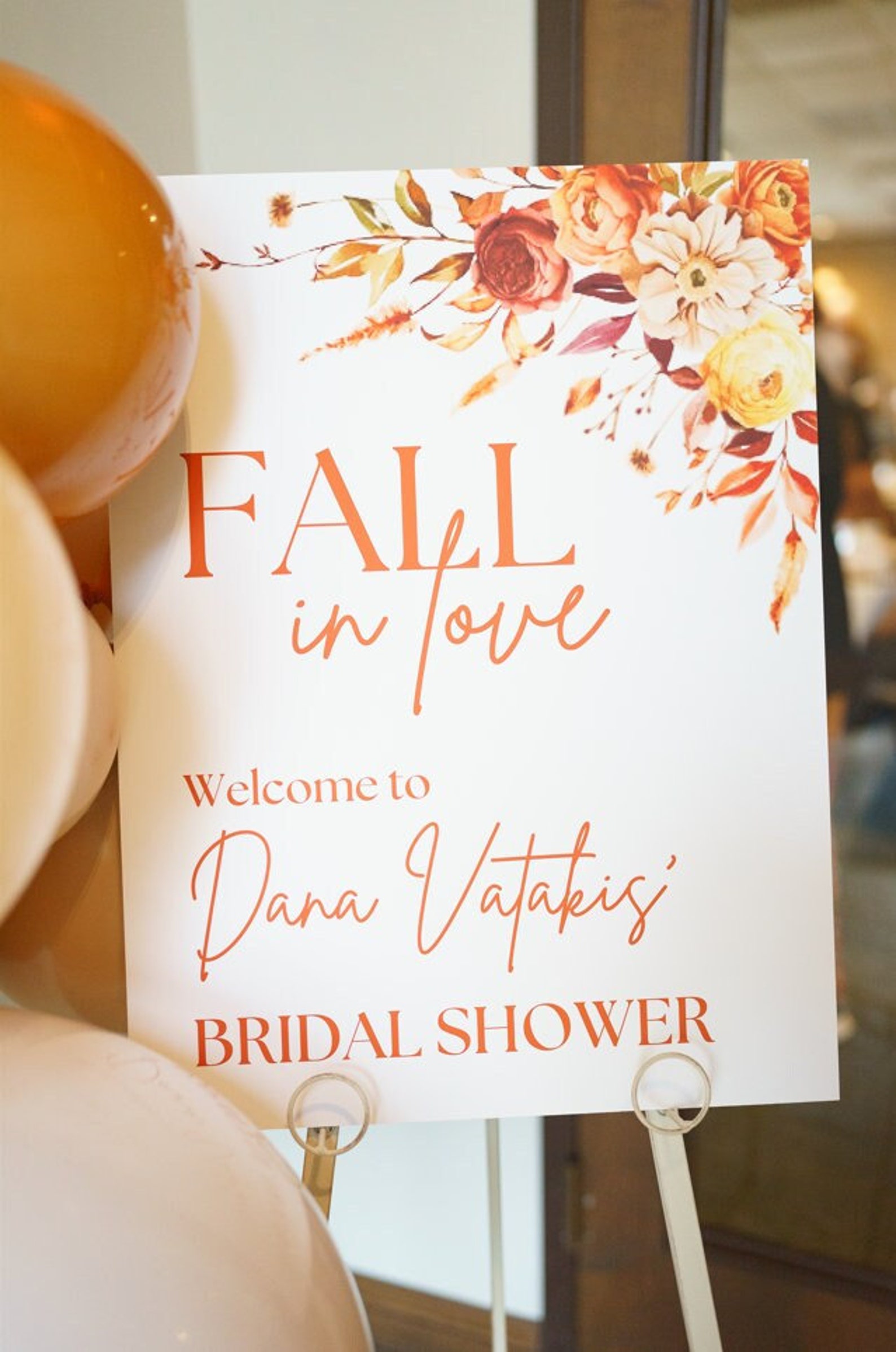 Fall in Love Bridal Shower Welcome Sign Template | Fall Bridal Shower ...