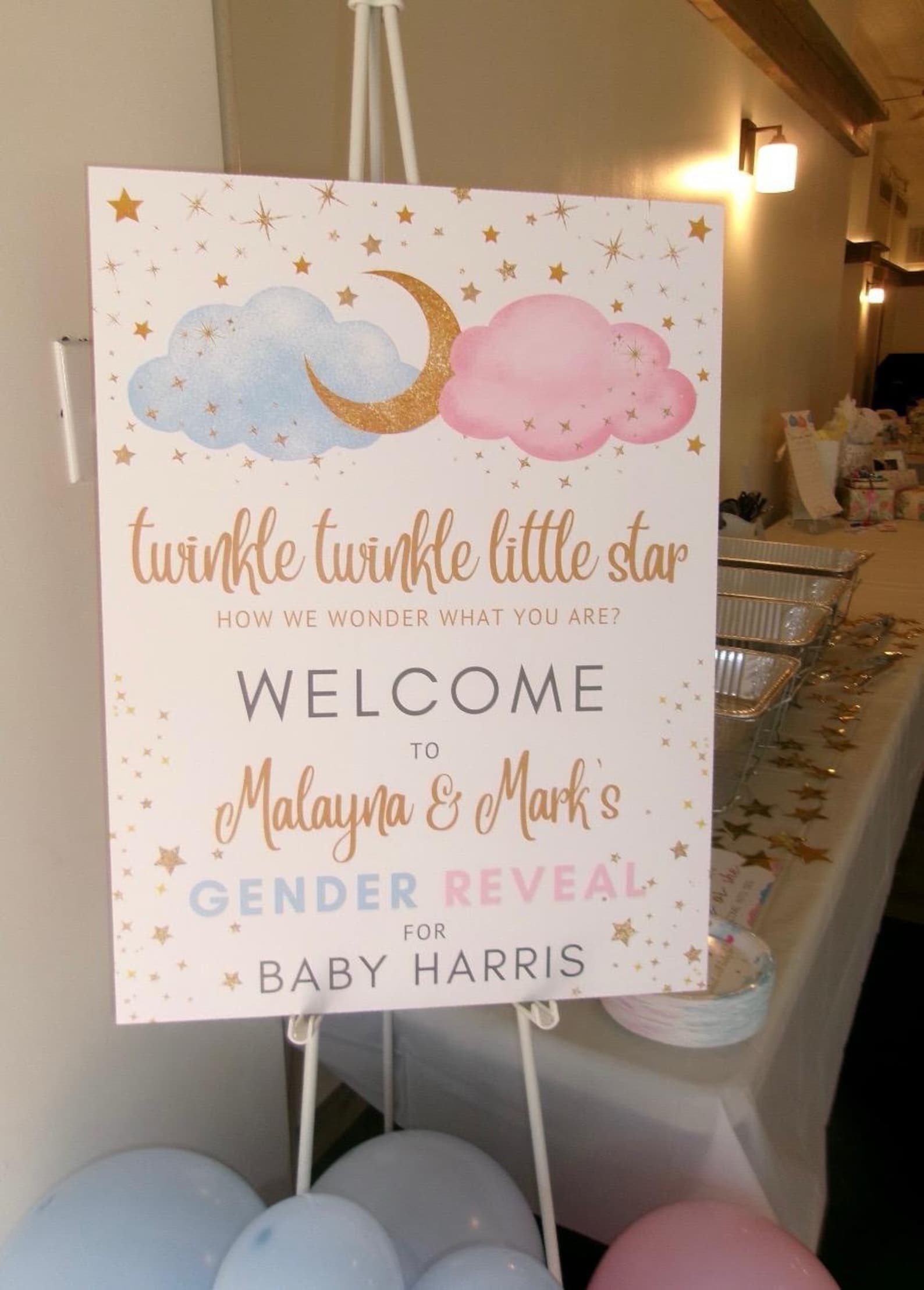Twinkle Twinkle Little Star Welcome Sign | He or She Gender Reveal Baby ...