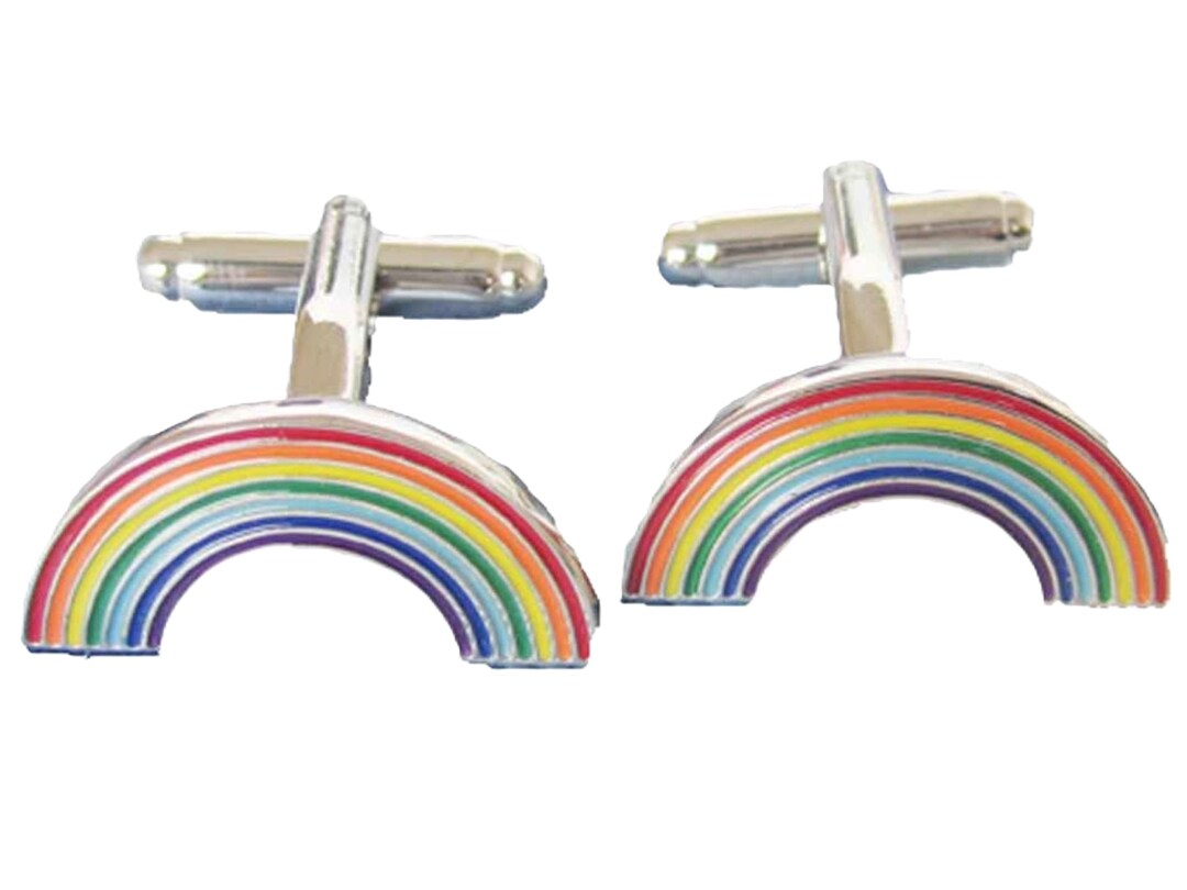 Cuffs ' Rainbow ' Theme Stainless Steel Cufflinks in Gift Bag - Etsy