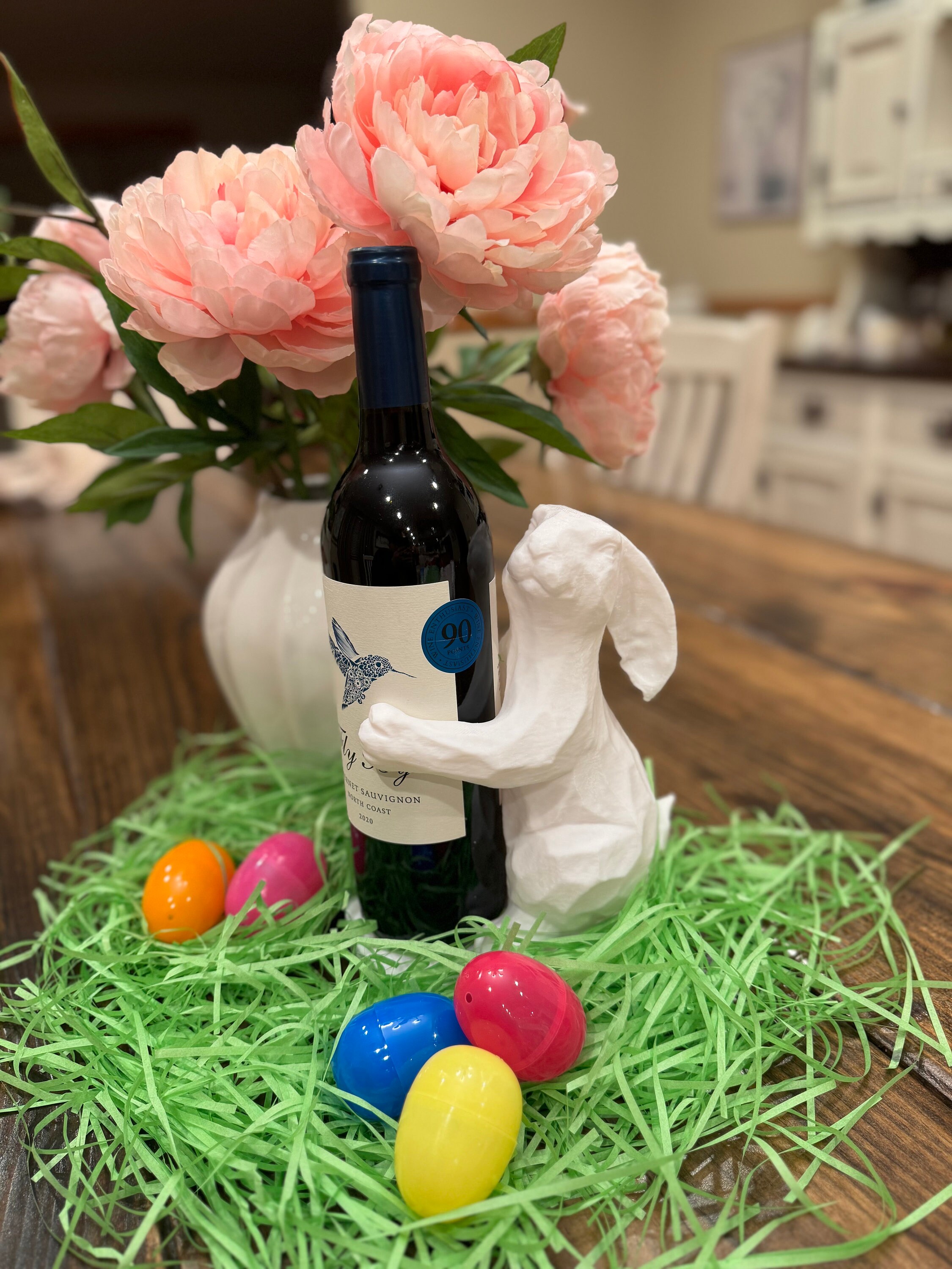 Easter Bunny Wine Holder, Easter Joy, Easter Bunny, Bunny Holding Wine ...