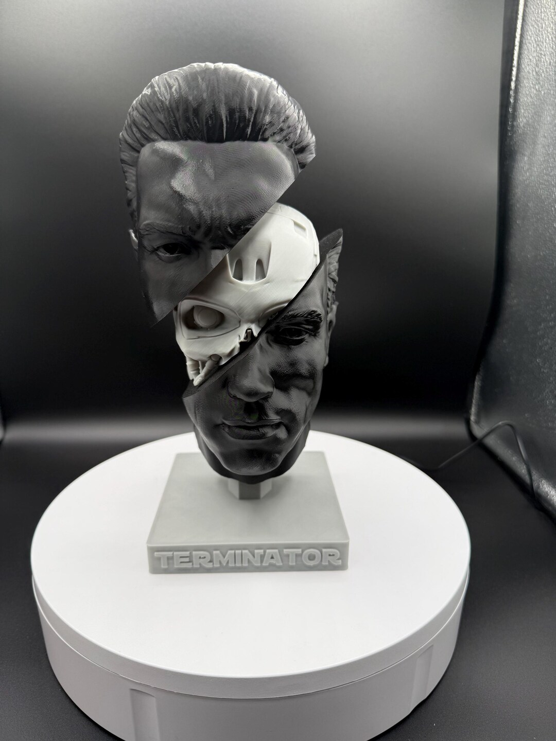 Terminator Bust Split Face Sculpture Iconic Movie Collectible Art for ...
