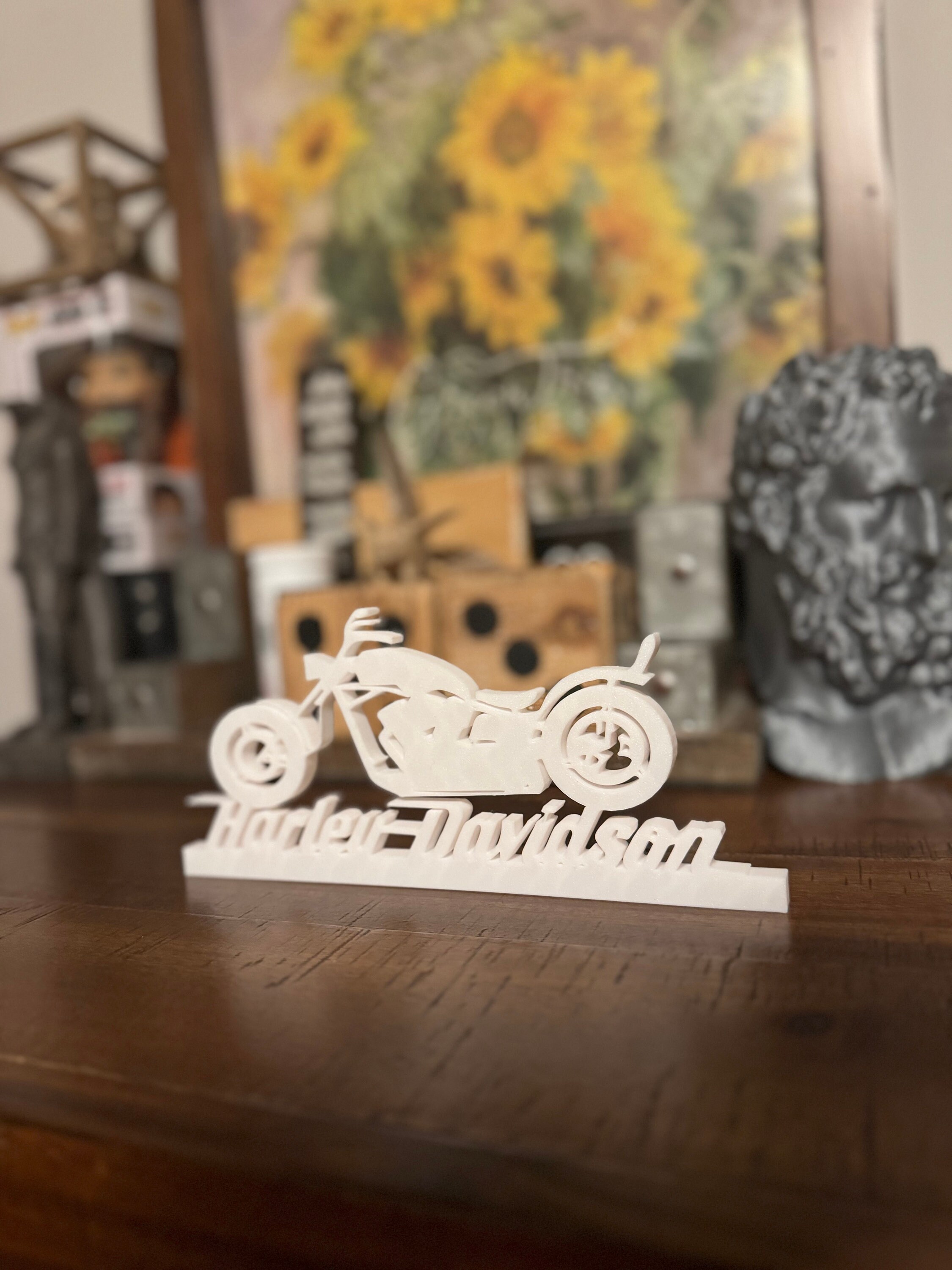 Harley Davidson, Motorcycle, Desk Top, Gift, Biker Decor, Biker, Art ...